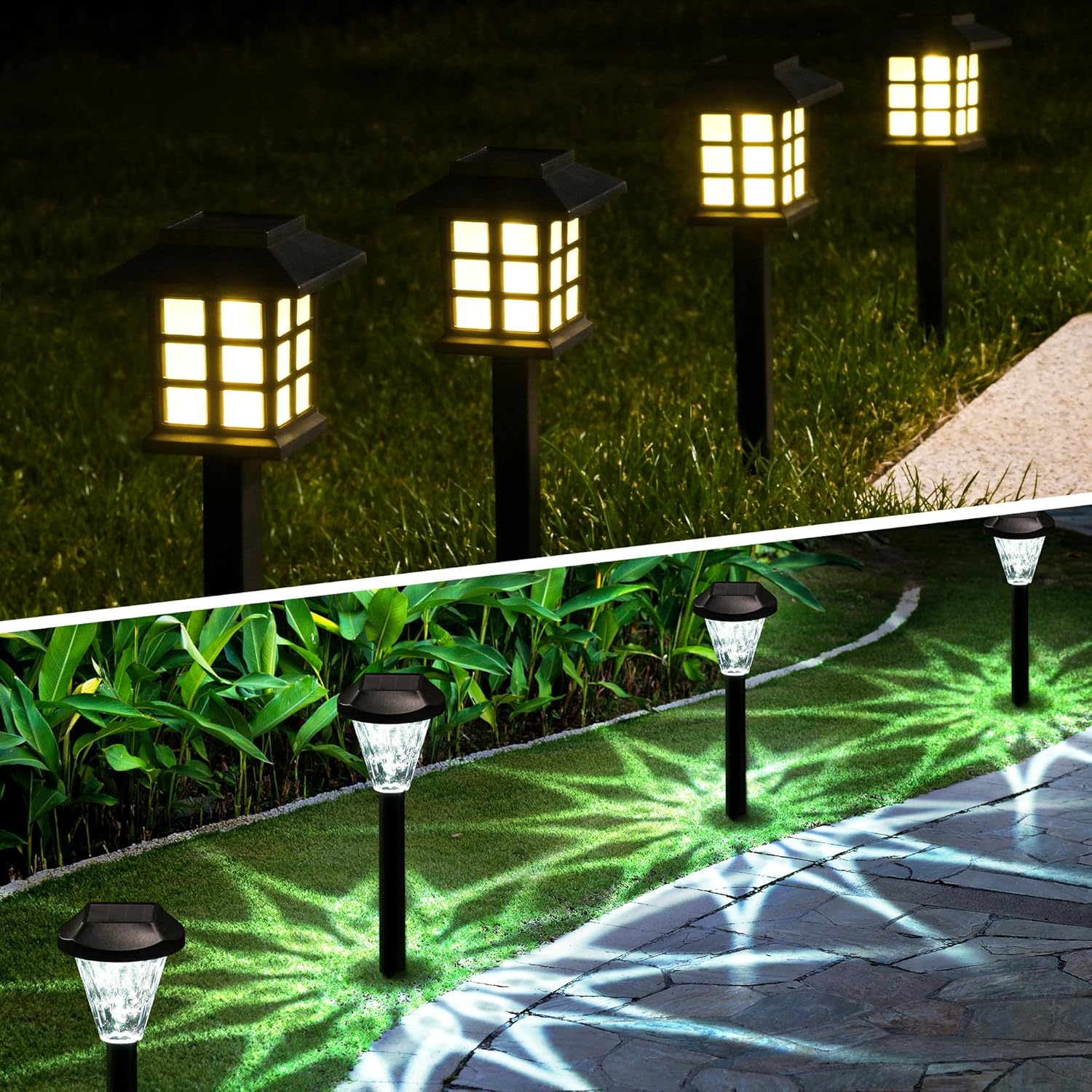 GIGALUMI Solar Outdoor Lights - LED Waterproof, Maintains 10 Hours of ...