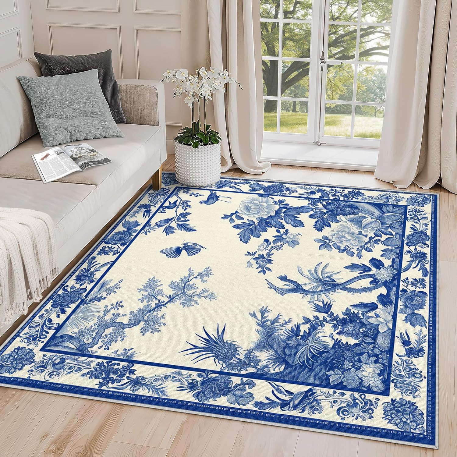 Amazon.com: Yoozitrees 2x3 Rug, Chinoiserie Door Mat Washable Non Slip ...