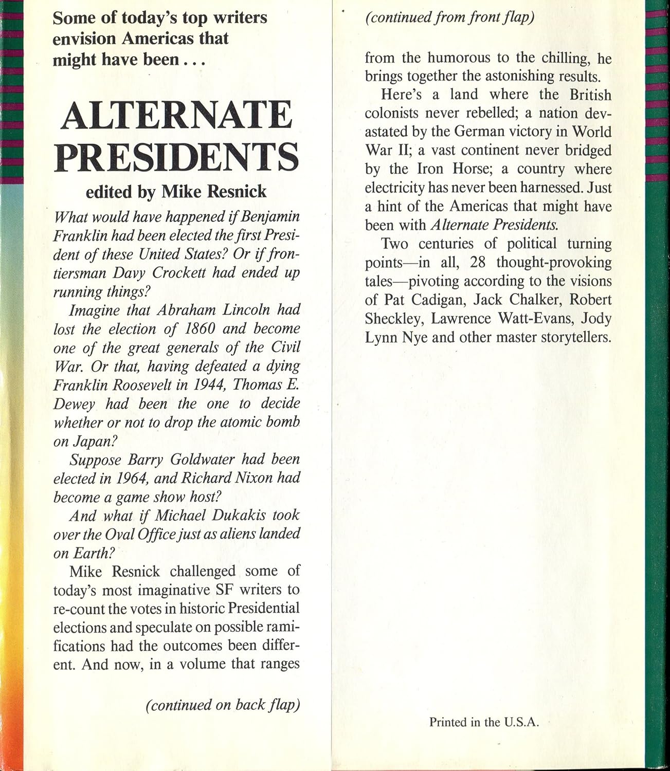 Alternate Presidents: Benjamin Franklin, Michael Dukakis, Mike Resnick ...