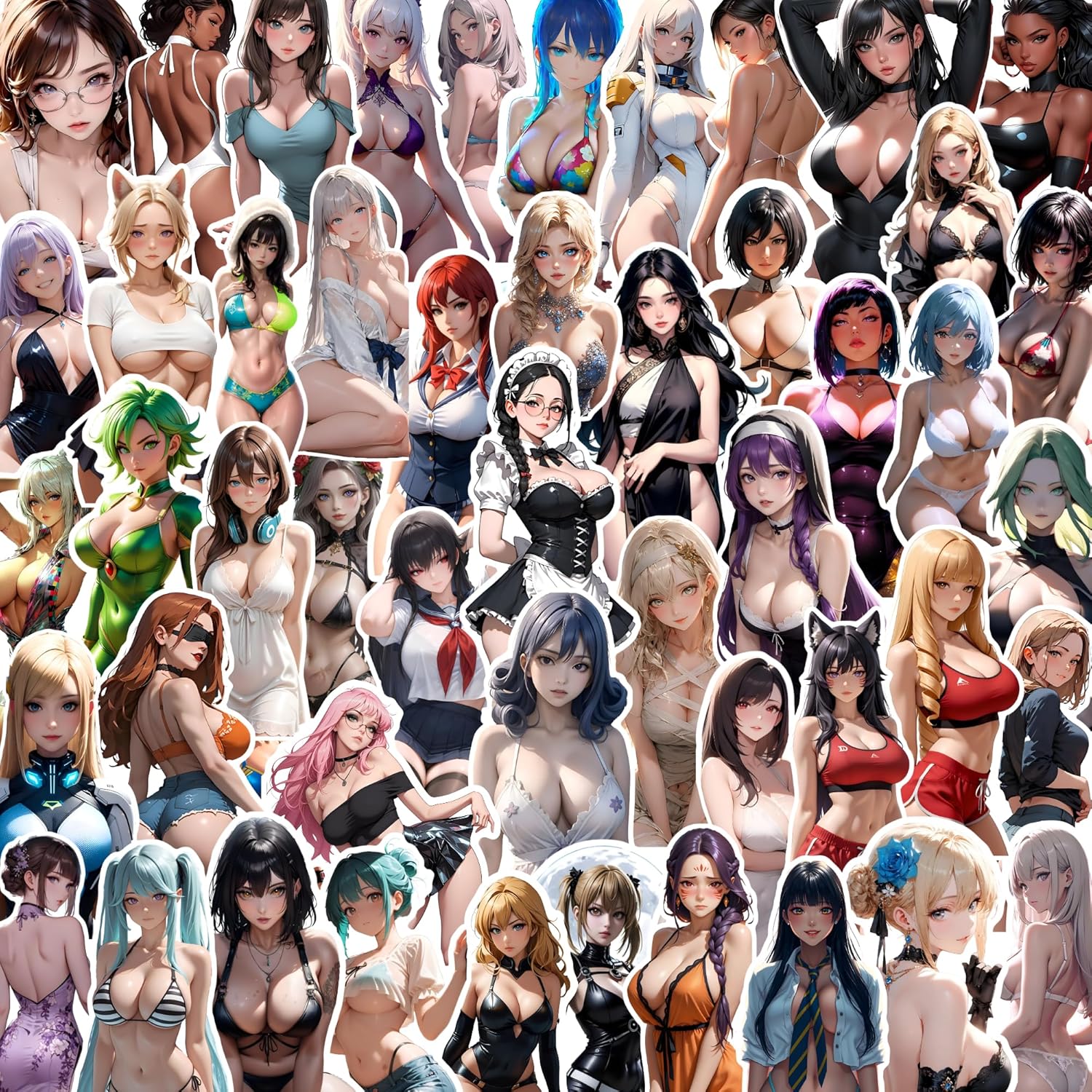 Amazon.com: Cute Anime Waifu Stickers 50 PCS – 3-Inch | Kawaii Anime ...