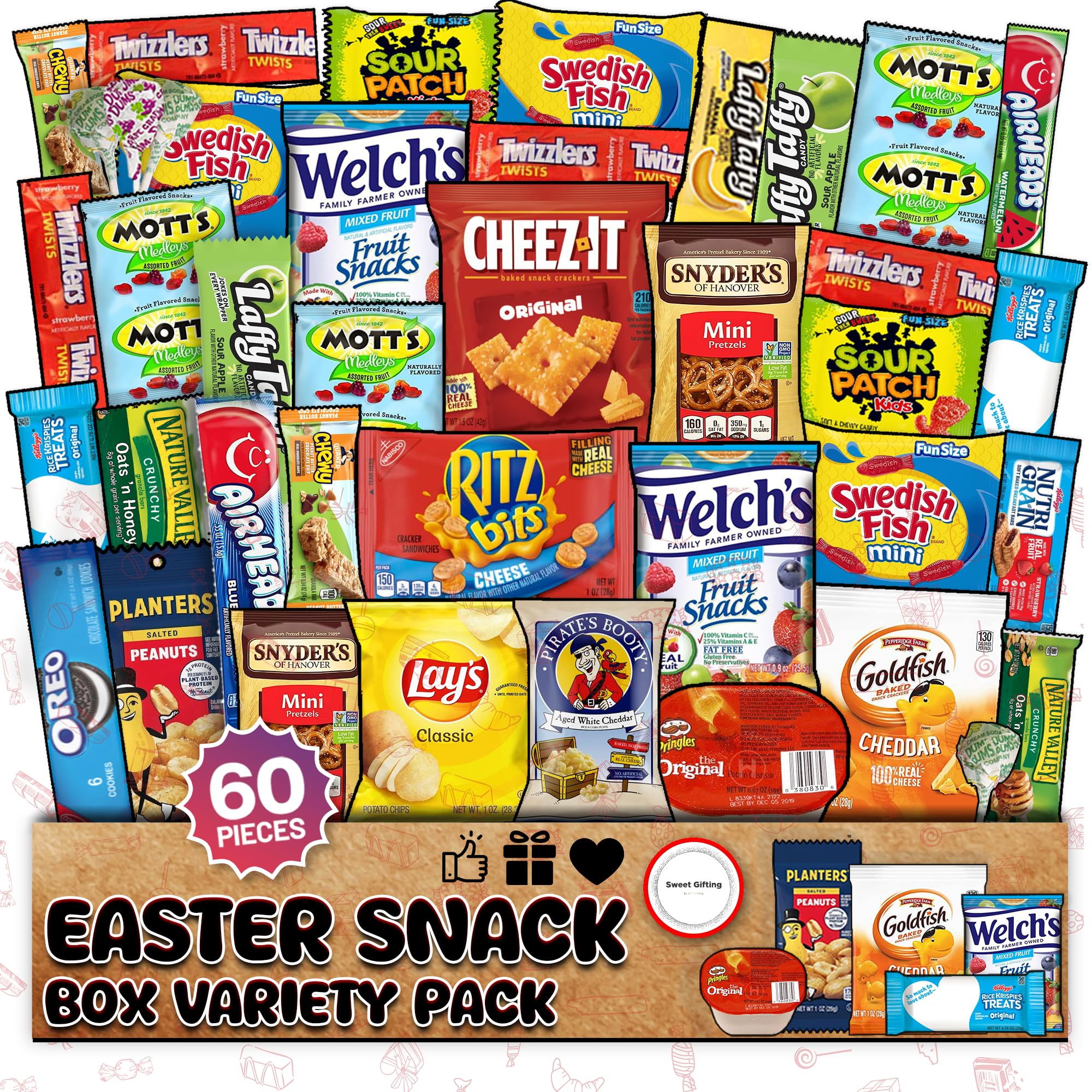 Amazon.com: Sweet Gifting Easter Snack Box Variety Pack 60 Count ...