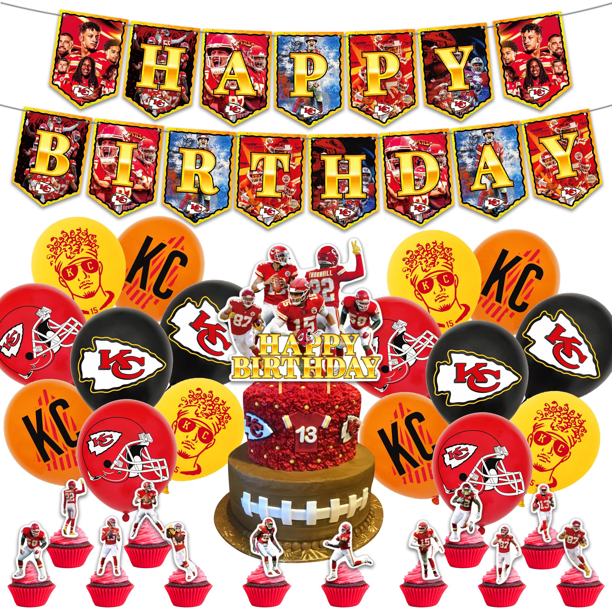 Amazon.com: GeRRiT City of Kansas Party Decoration, chiefs Soccer Star ...