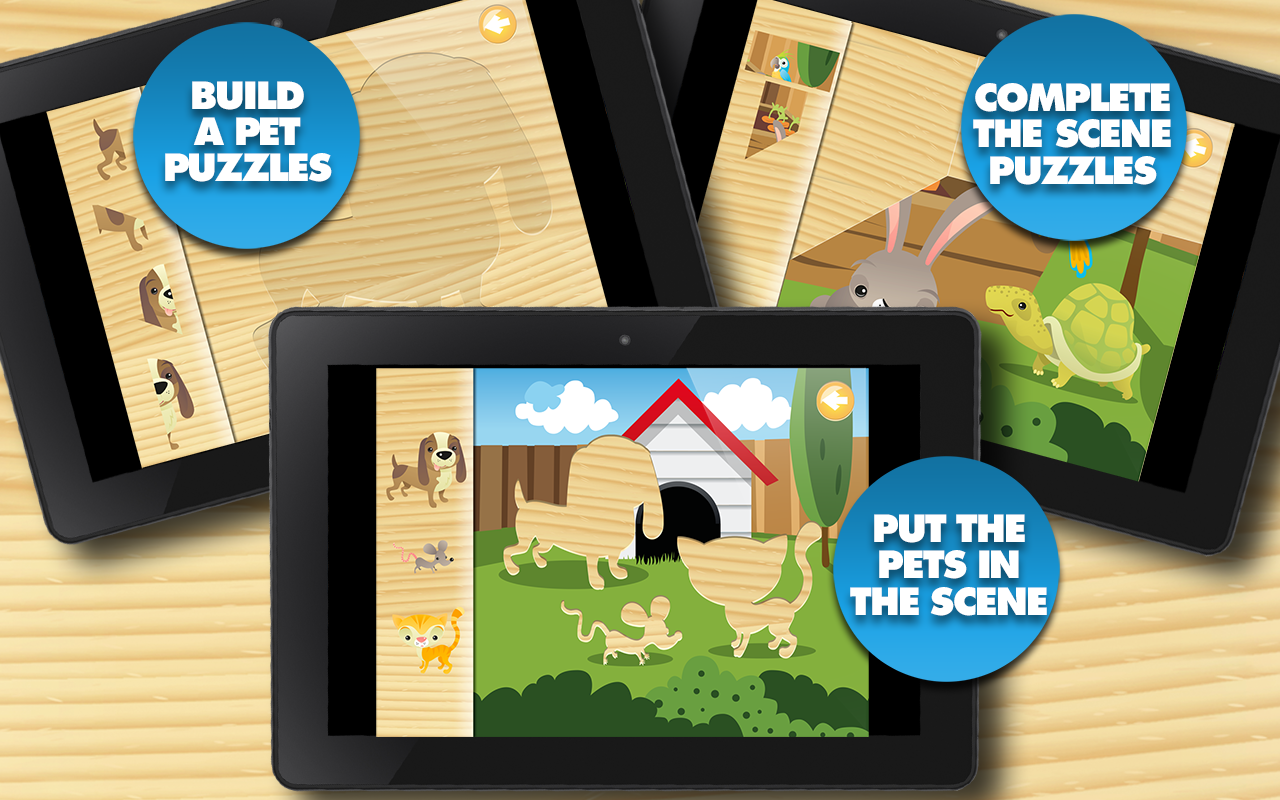 Cute Pets Puzzle - fun animal puzzles for preschool, toddlers and kids ...