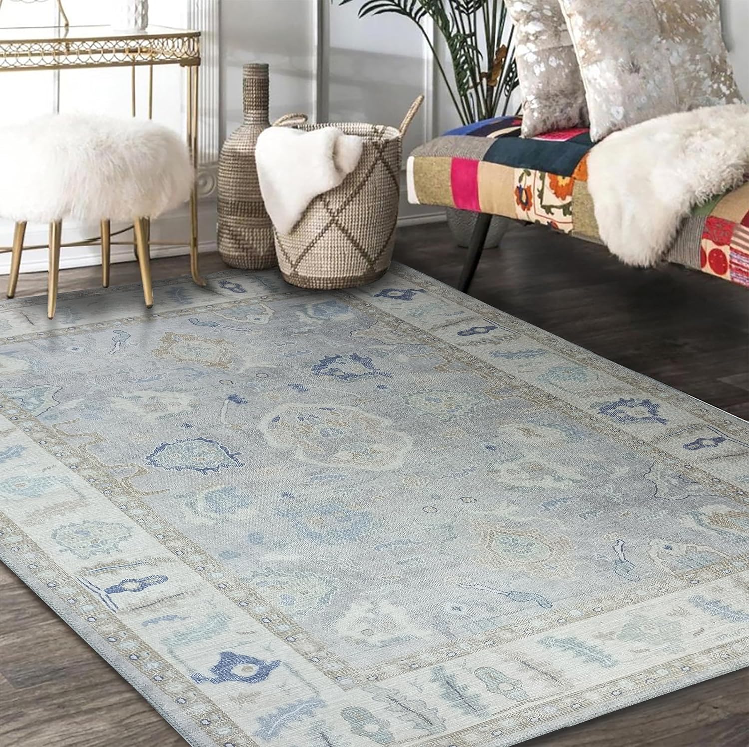 Amazon.com: Modern Oushak Rug, Oversize Vintage Turkish Grey Oriental ...