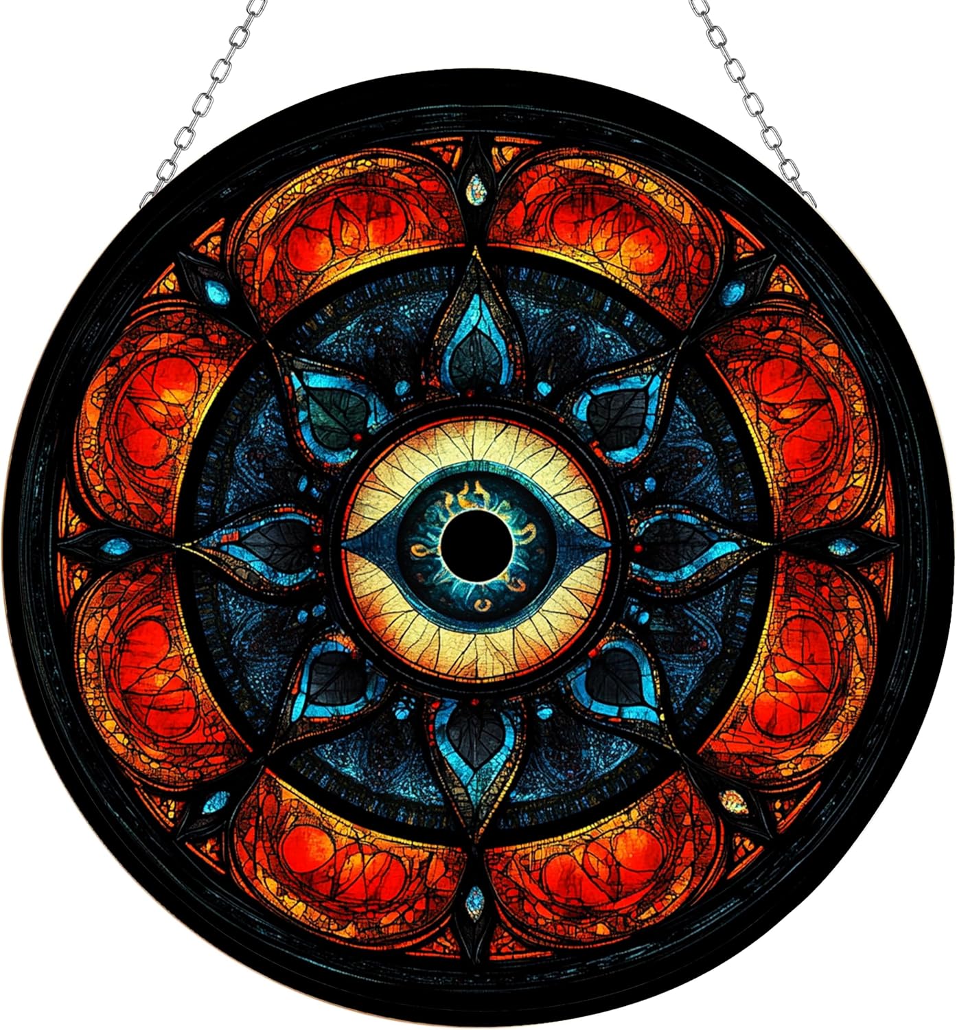 Amazon.com : 365CUSGIFTS Personalized Evil Eye Stained Glass Window ...