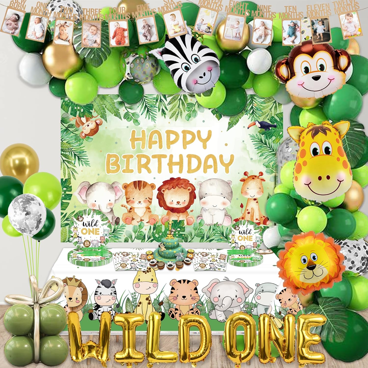Amazon.com: 180 Pieces Wild One Birthday Decorations for Boys Girl ...