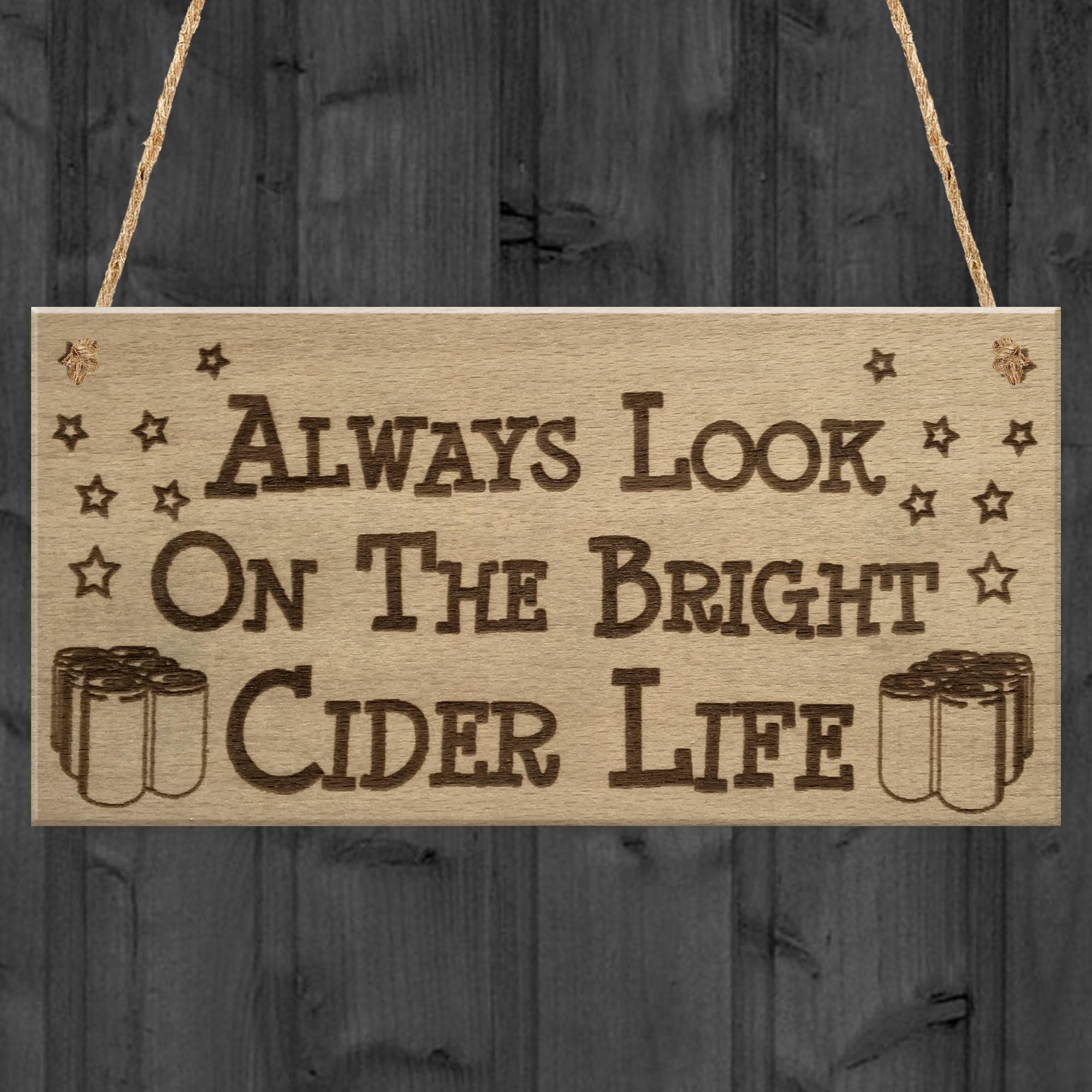 RED OCEAN Bright Cider Life Funny Alcohol Man Cave Pub Gift Hanging ...