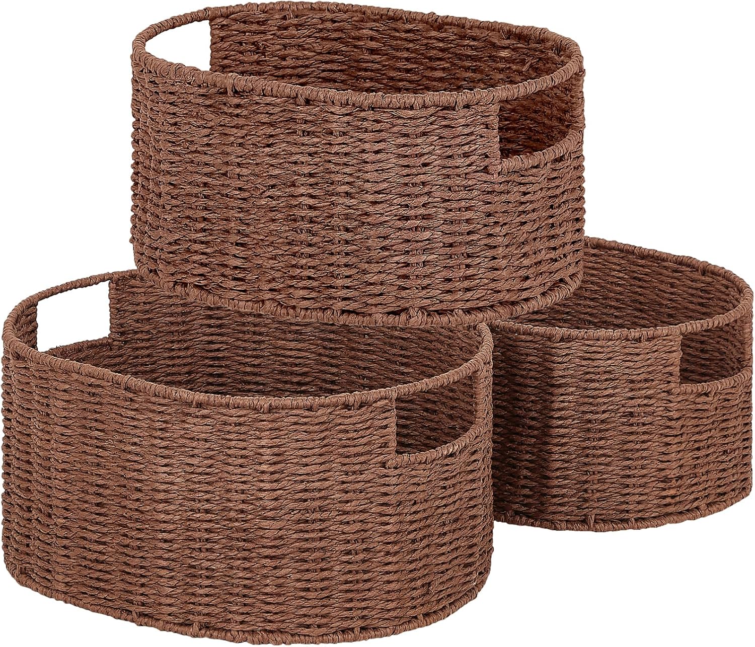 Amazon.com: Vagusicc Wicker Storage Basket, Set of 3 Hand-woven Storage ...