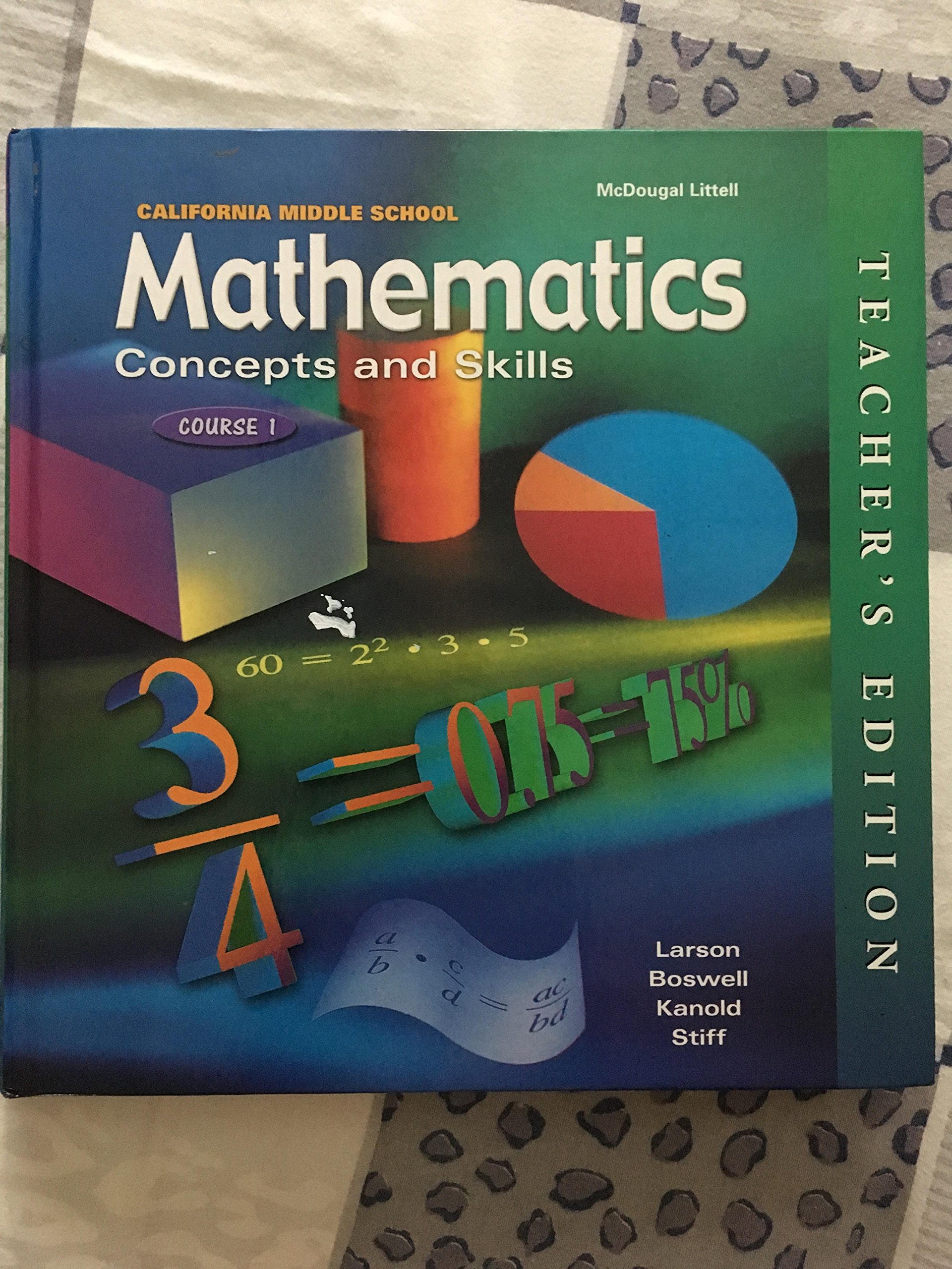 Amazon.com: California Middle School Mathematics: Concepts and Skills ...