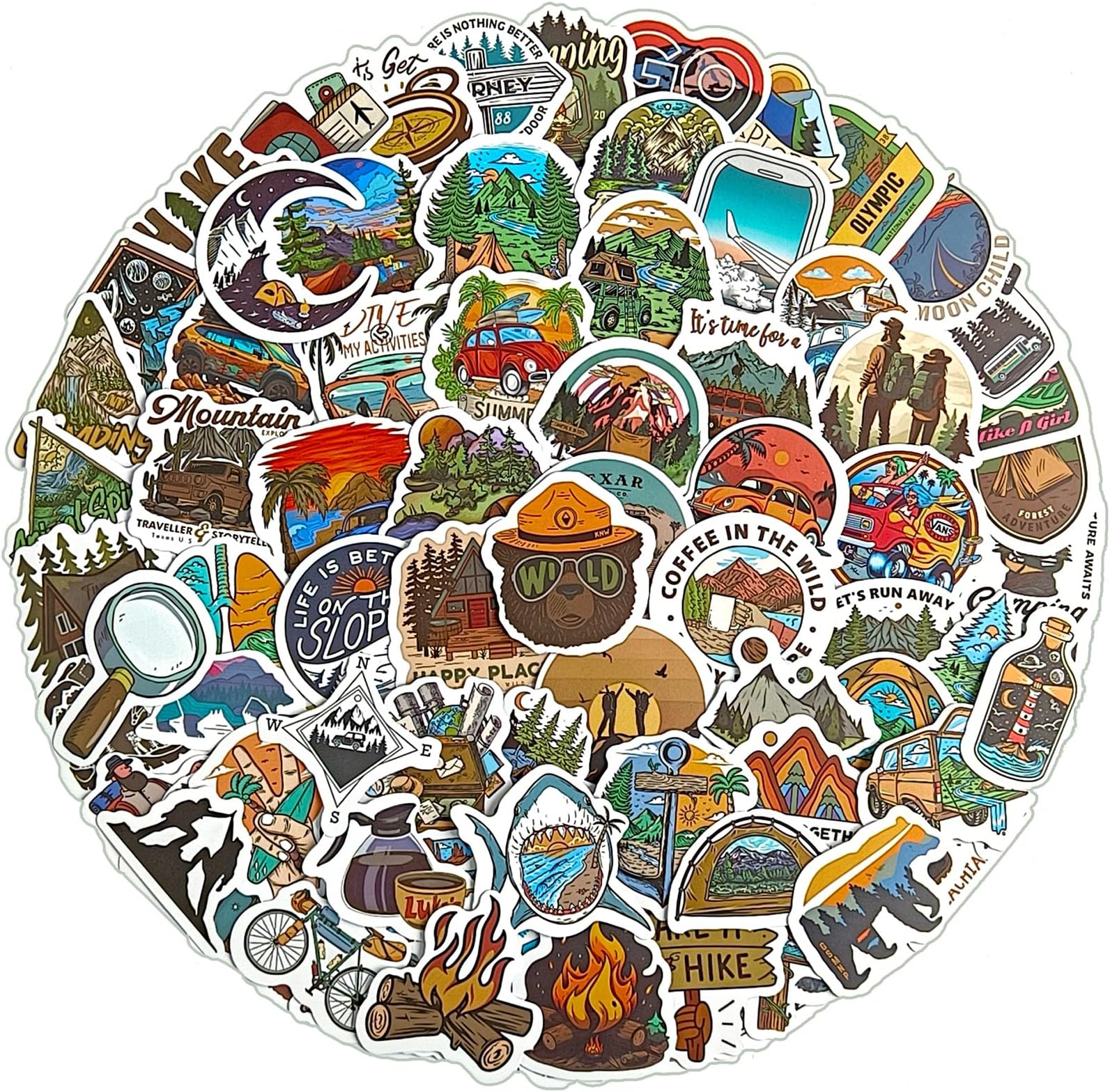 Amazon.com: swgian 50PCS Forest Stickers, Adventure Aesthetic Outdoor ...