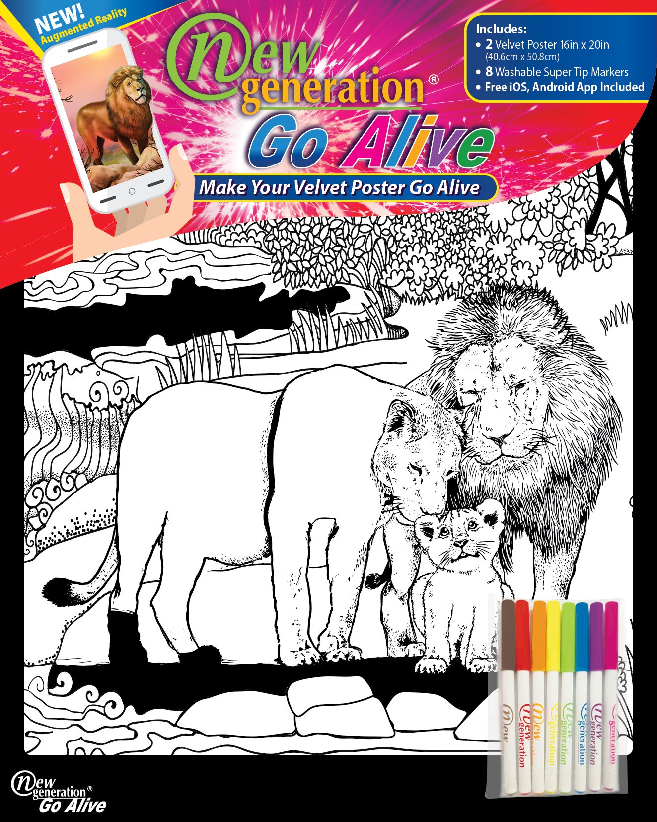 New Generation Go Alive Lion 2 In 1 Coloring 11x15 | Desertcart Cyprus