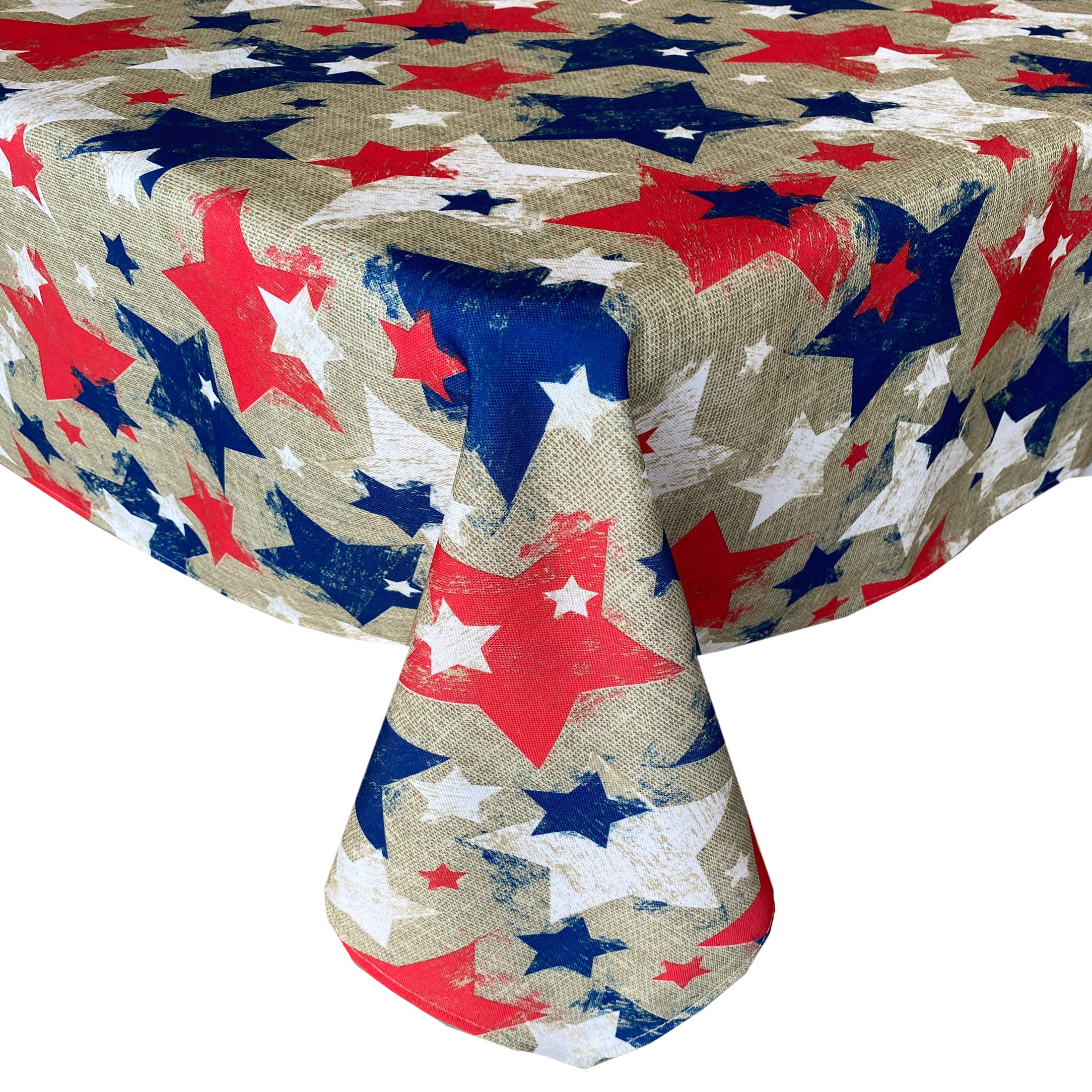 Amazon.com: Newbridge Rectangle Fabric Tablecloth, 52 x 70 Inch, Burlap ...