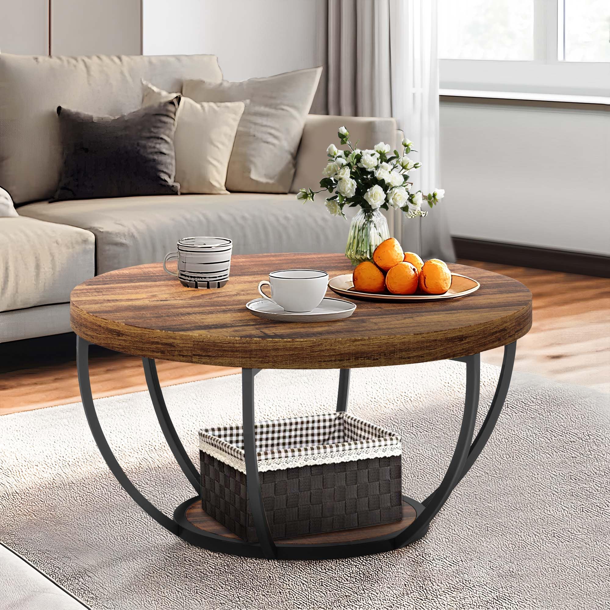 Snapklik.com : NicBex Coffee Table Round Marble Coffee Table Round ...