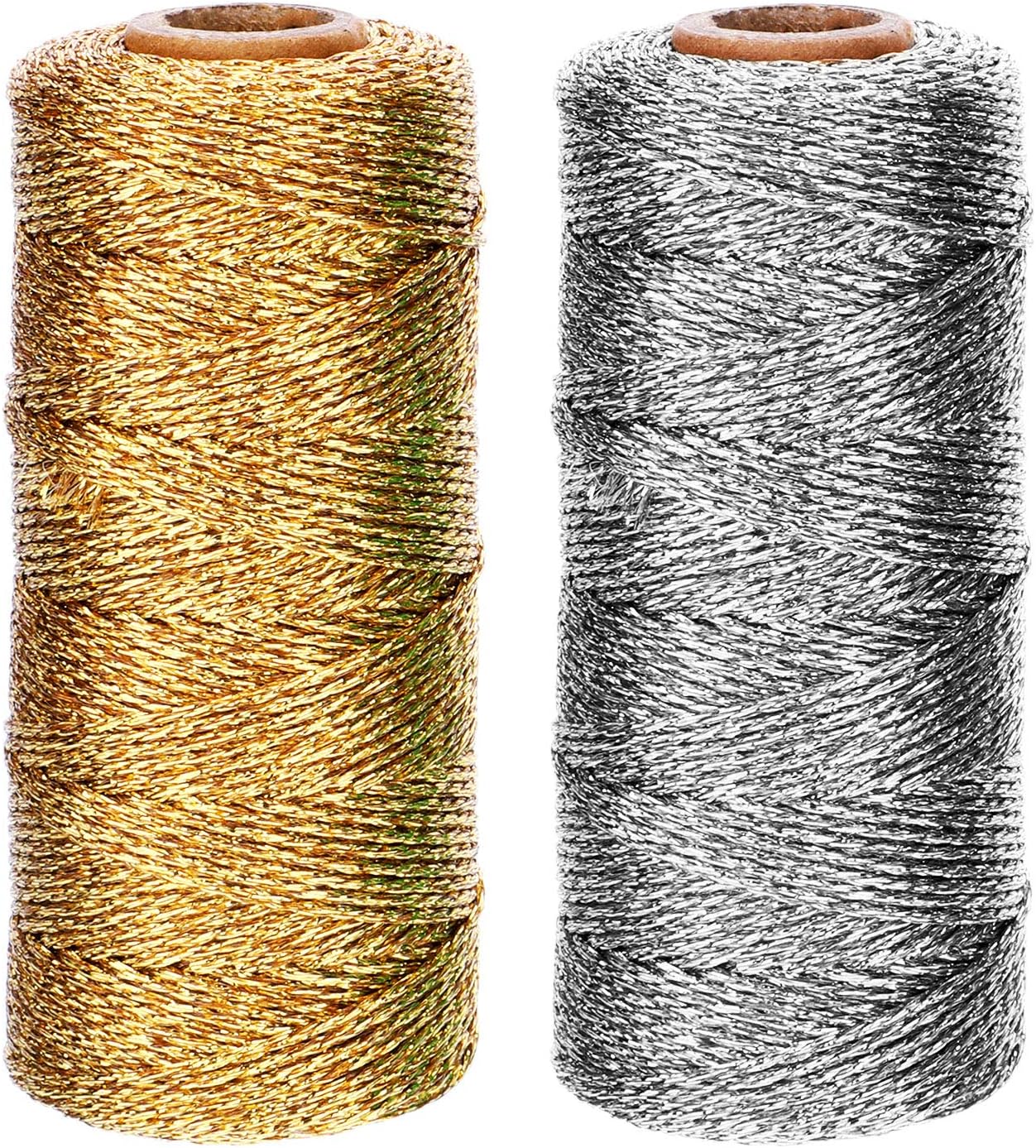 Amazon.com: Shappy 4 Rolls Christmas Metallic Bakers Twine 110 Yards ...