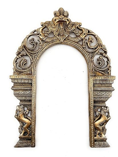 Buy Bhunes Brass Prabhavali Frame Arch Wall Hanging with 2 Yali ...