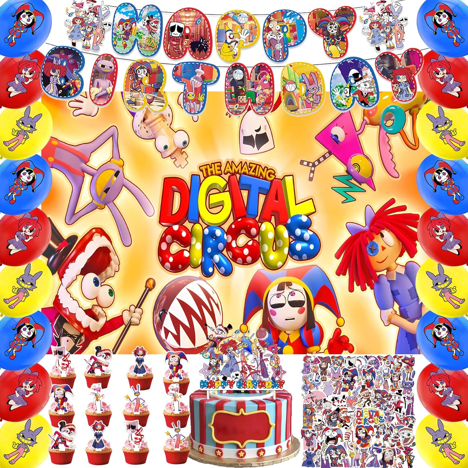 Amazon.com: T-Amazing Drigital Circcus Party Supplies,Including TABC ...
