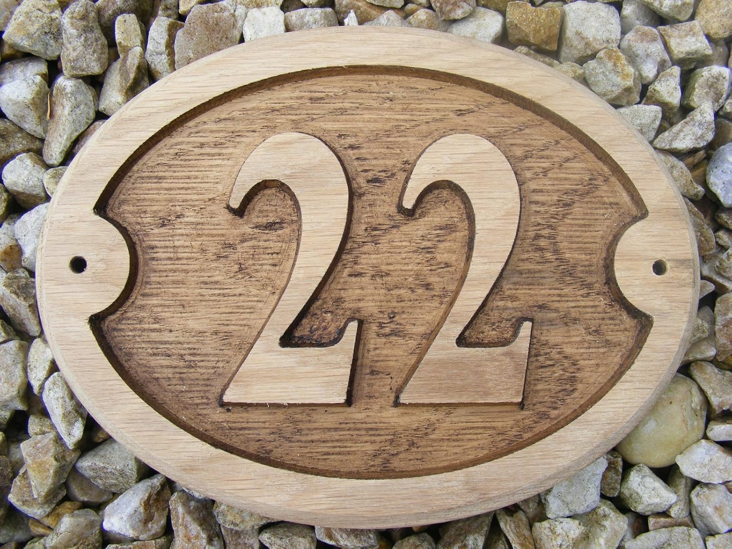 FastCraft NUMBER 22 OVAL NATURAL OAK WOODEN HOUSE DOOR NUMBER 8″ x 6 ...