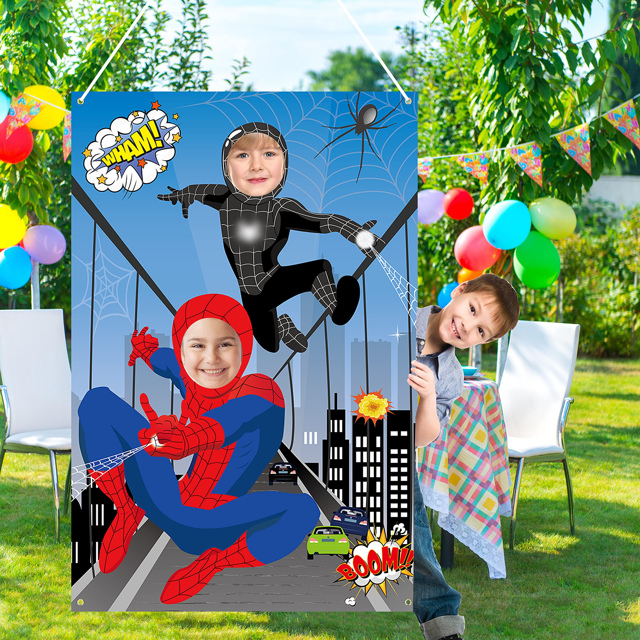 Buy A2zrem Spider Hero Theme Face Background Photo Booth Props Favor ...