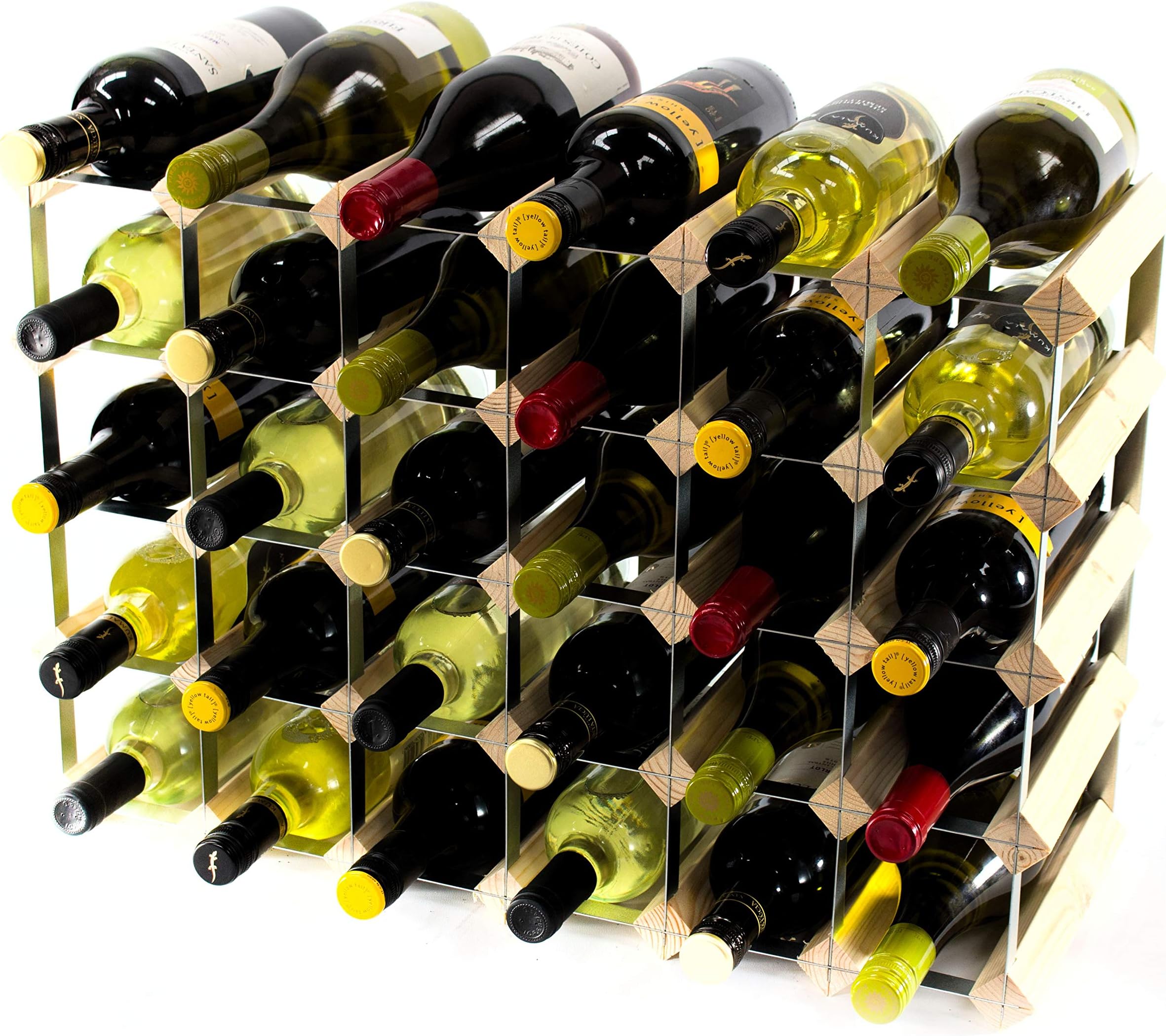 RTA Traditional Wine Rack - Fully Assembled, Handsome FSC Natural Pine ...