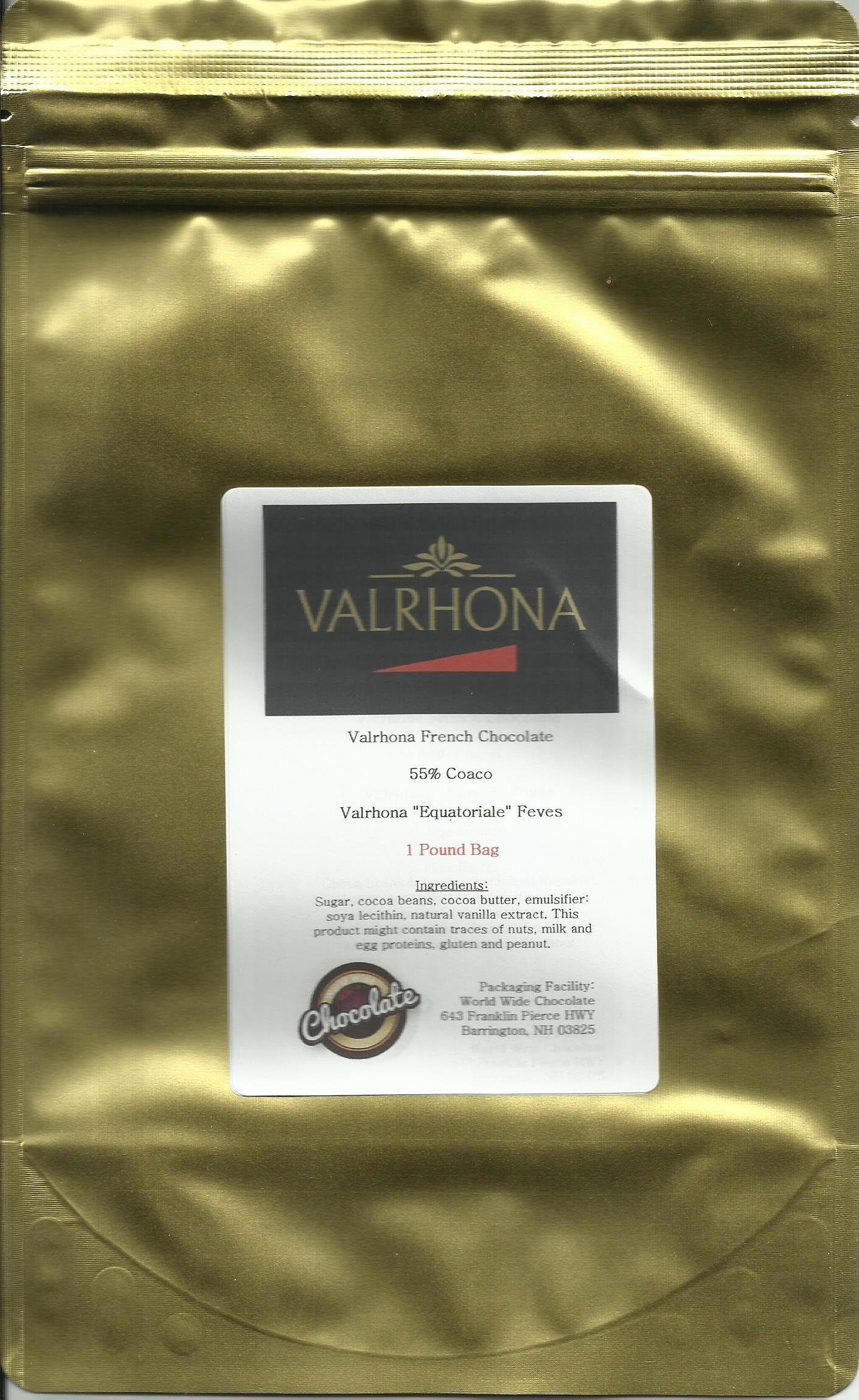 Amazon.com : Valrhona Equatoriale 4661 55% Dark Semi Sweet Chocolate ...