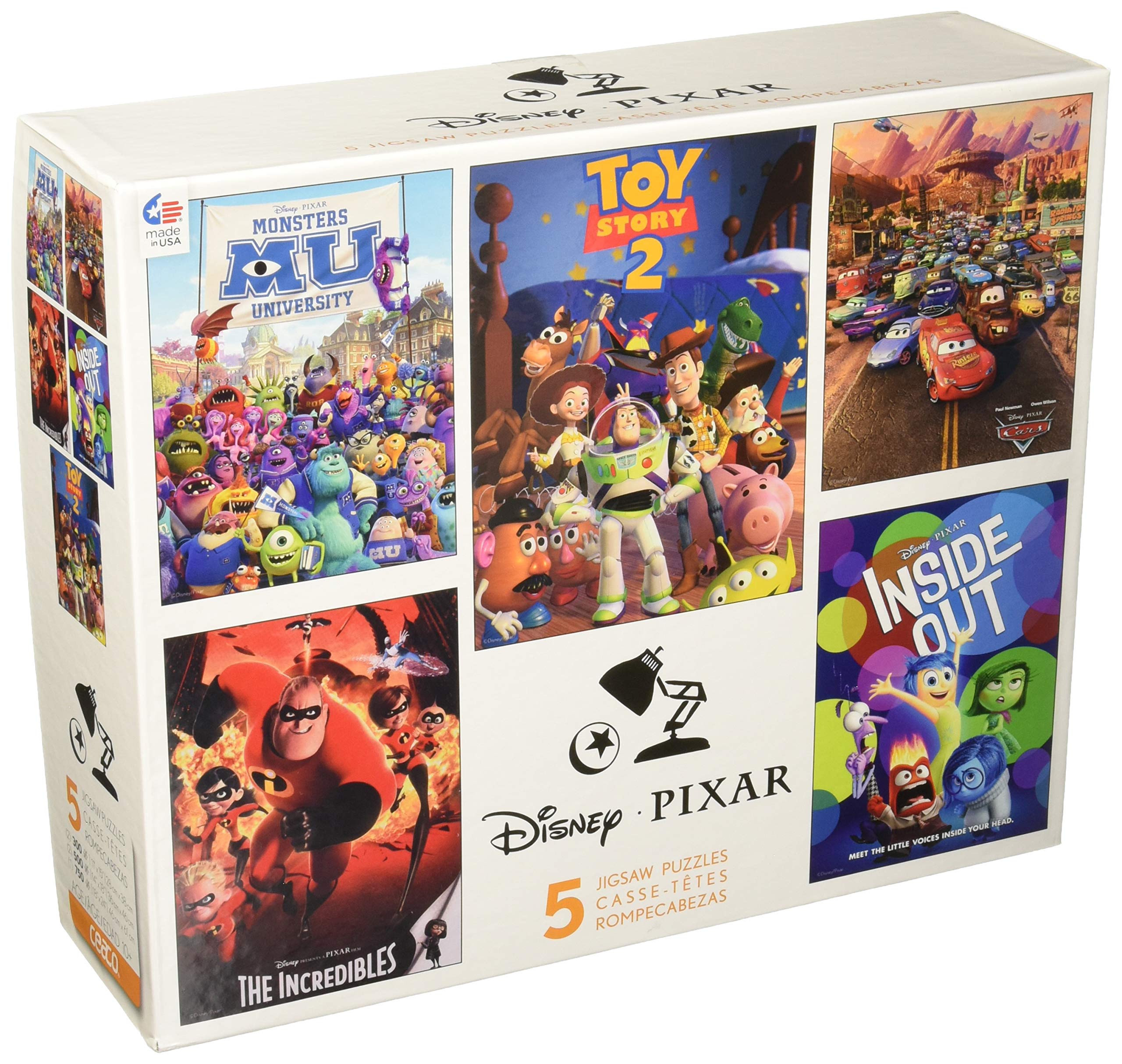 Buy Ceaco - Disney/Pixar 5 in 1 Multipack Jigsaw Puzzle Sets - Monsters ...