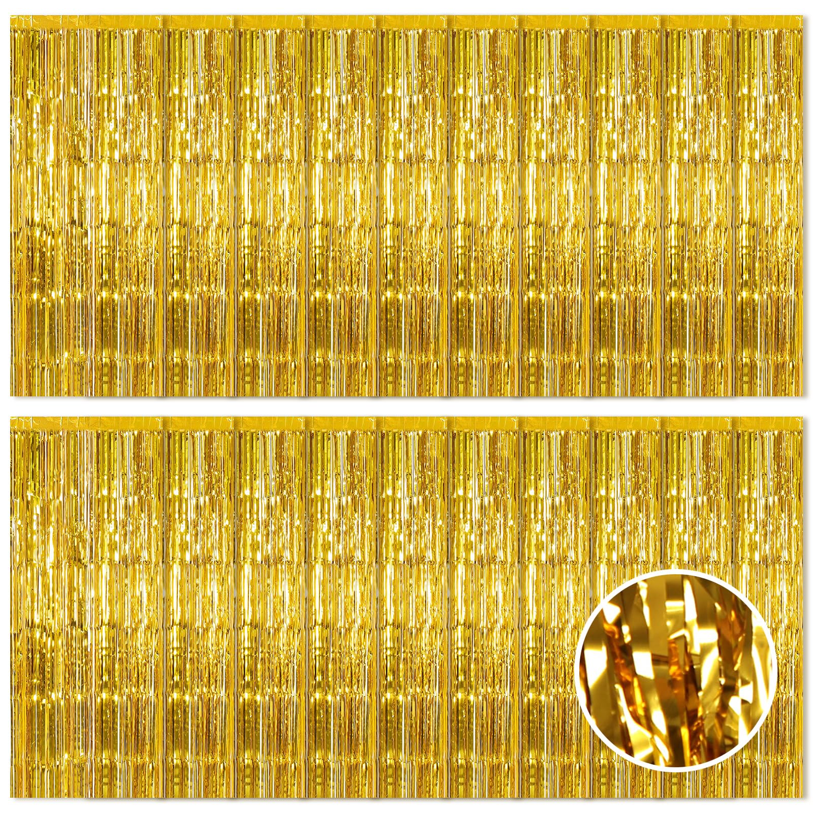 Snapklik.com : 20 Pack Gold Foil Curtain Backdrop 3.2ft X 8.2ft Foil ...