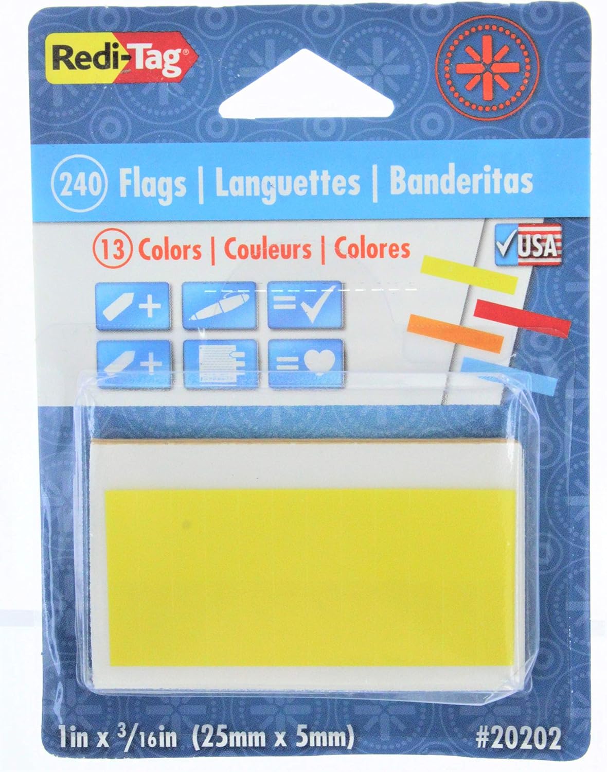 Redi-Tag(R) Solid Indicator Flags, Assorted, Pack of 240 (RTG20202 ...