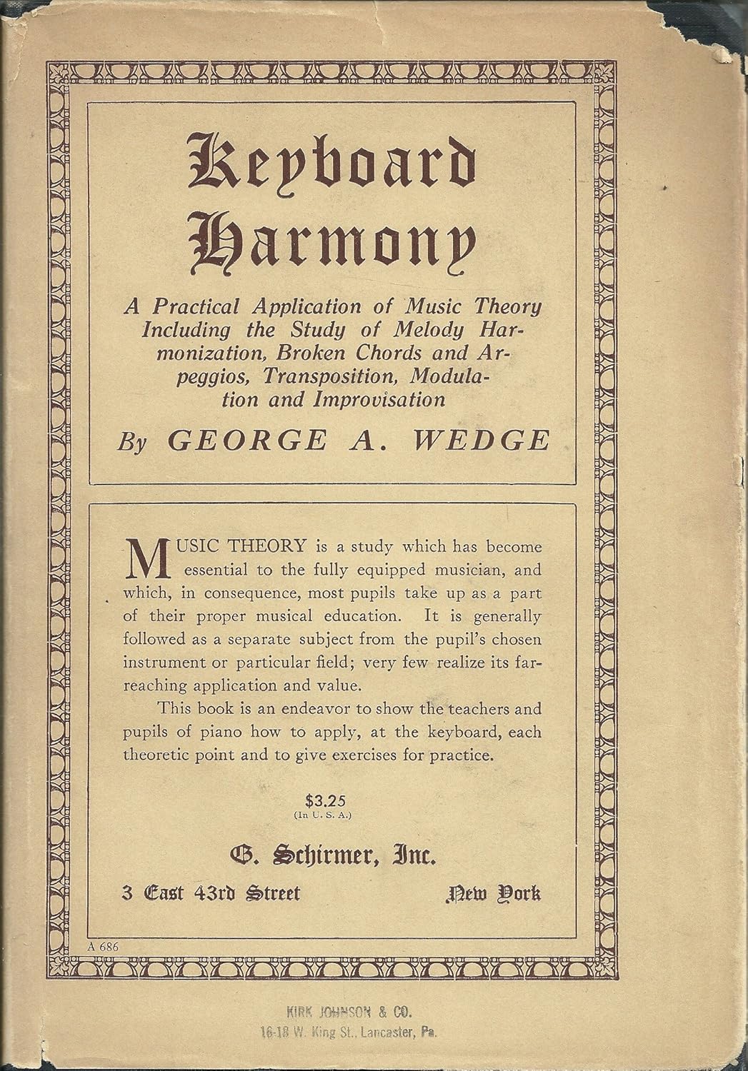 Keyboard Harmony: A Practical Application of Music Theory, Including ...