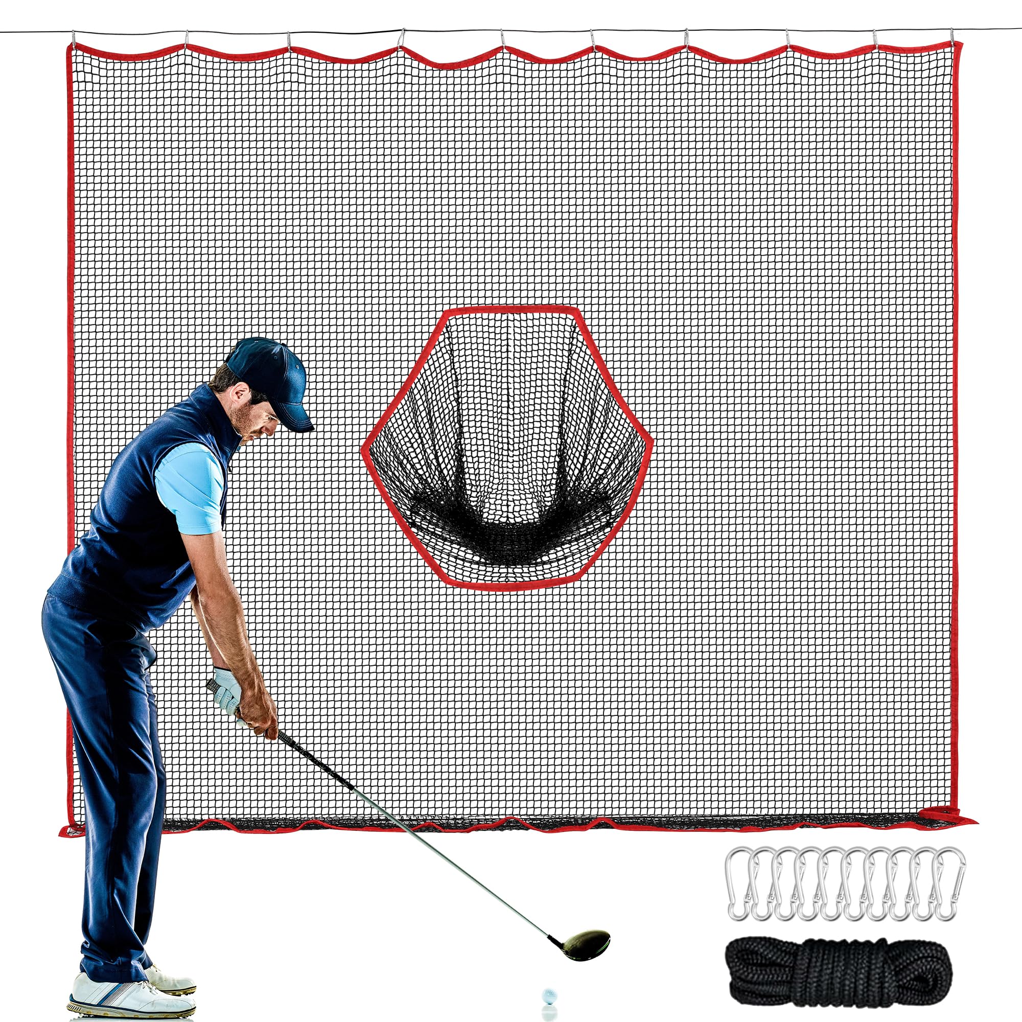 Amazon.com : FRANKTECH Golf Netting, 10x10 Ft Golf Practice Net and ...