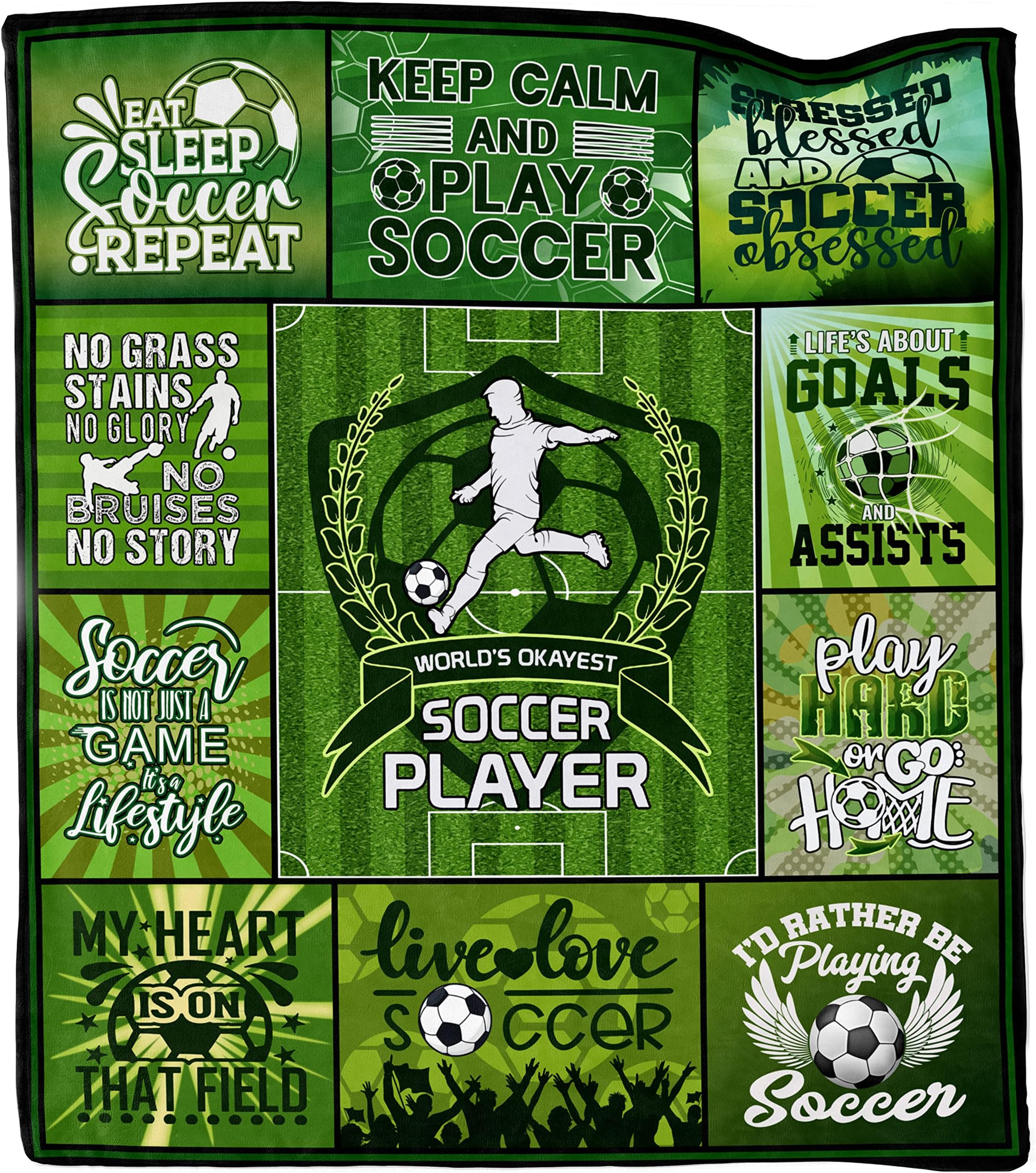 Amazon.com: Soccer Gifts for Girls, Soccer Blanket for Girls, Soccer ...