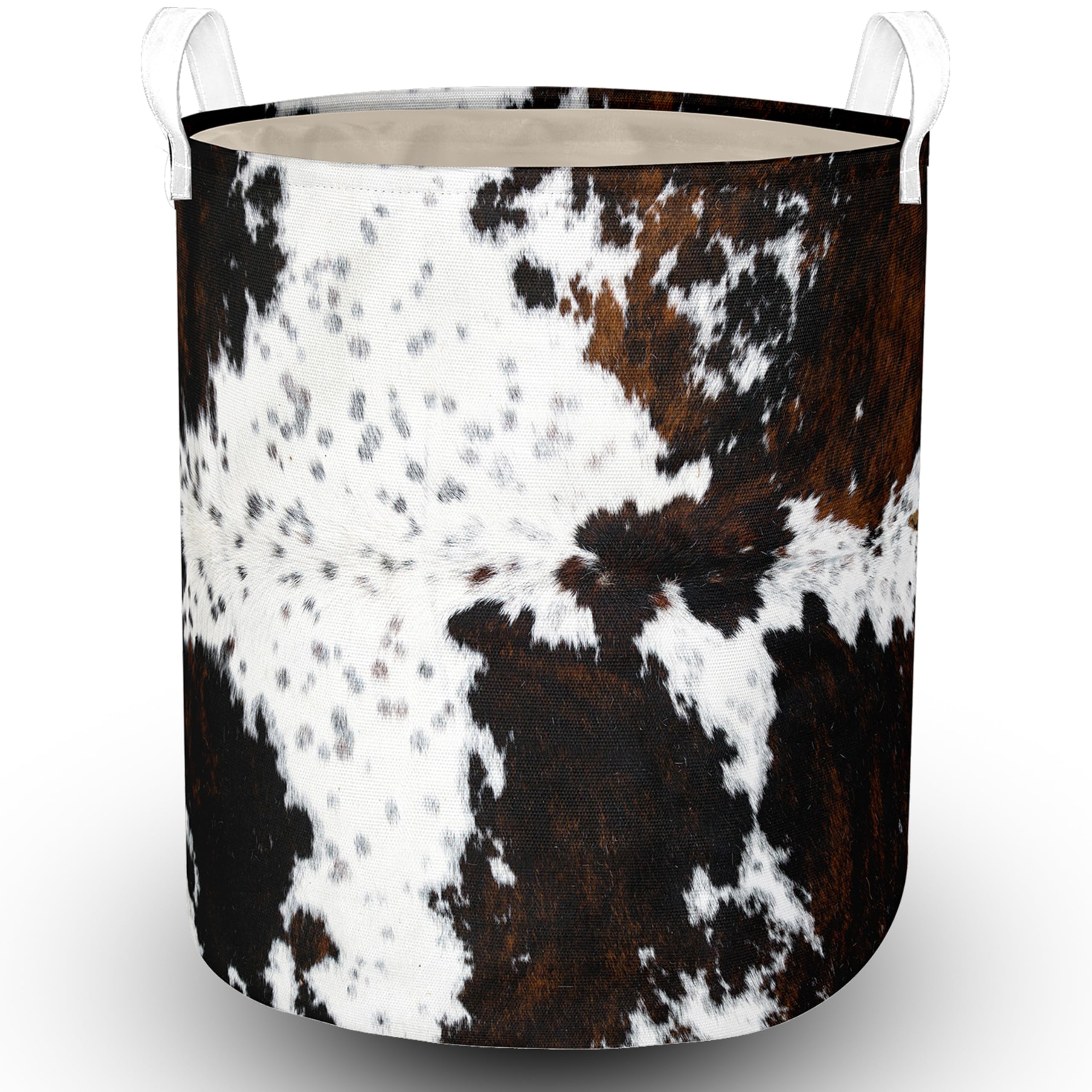 Amazon.com: Highland Cow Laundry Basket with Lining Cowskin Printed ...