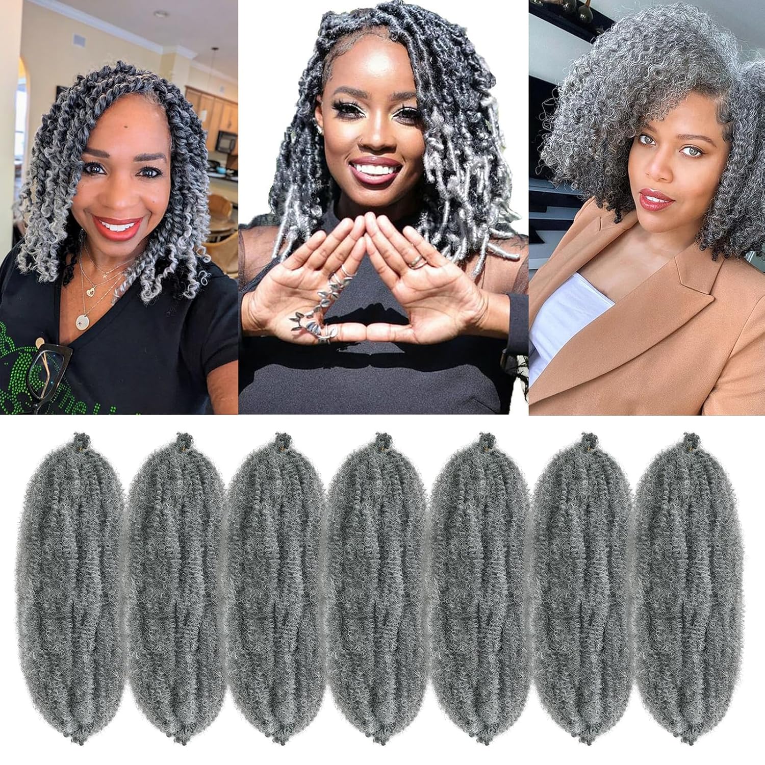 Amazon.com : Marley Hair 16 Inch 7 Packs Pre Separated Springy Afro ...