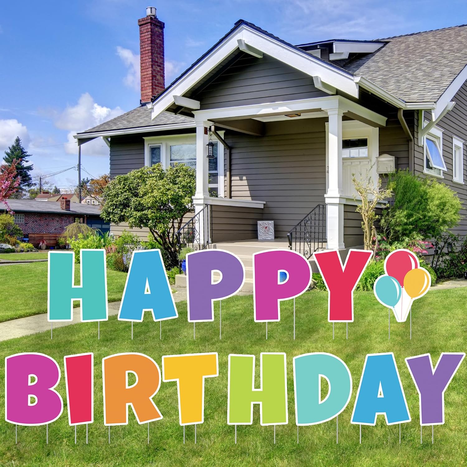 Amazon.com : 14 Pcs Happy Birthday Yard Sign - Happy Birthday Yard Sign with Stakes - Waterproof ...