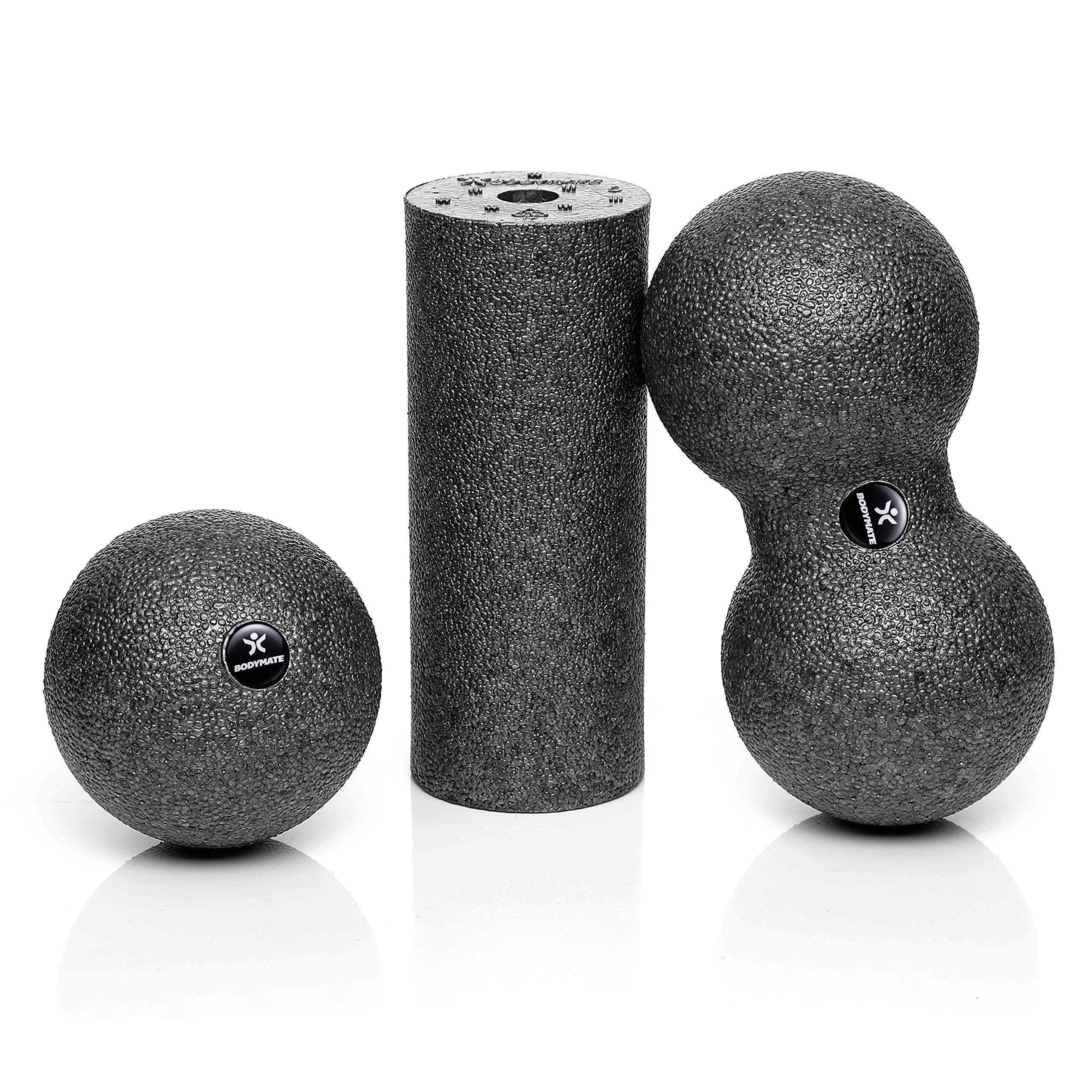 BODYMATE Faszien Mini-Set Carbon-Grey - Mini-Faszien-Rolle L15xD6cm ...