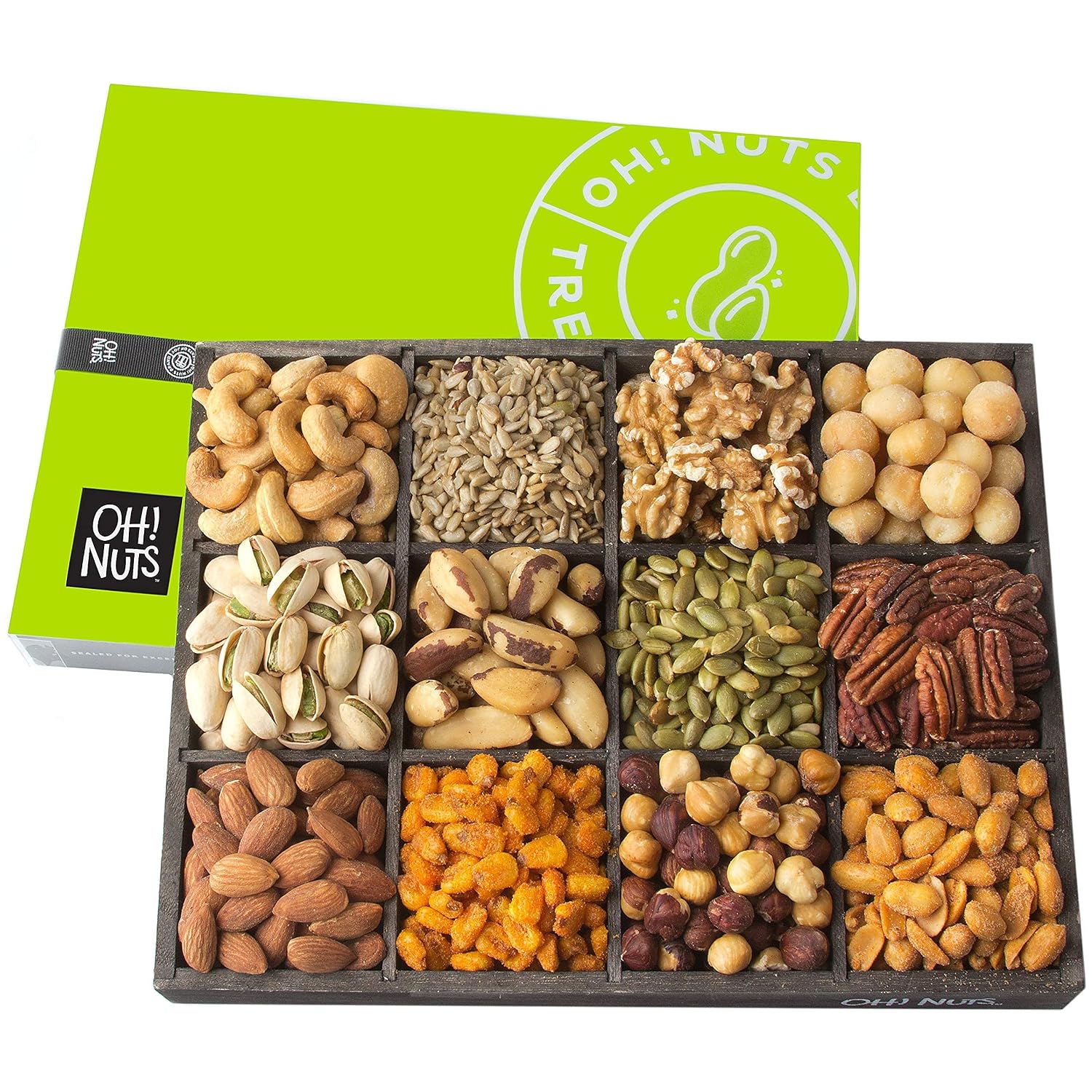 Amazon.com : Oh! Nuts 12 Variety Mixed Nut Gift Basket, Holiday Freshly ...