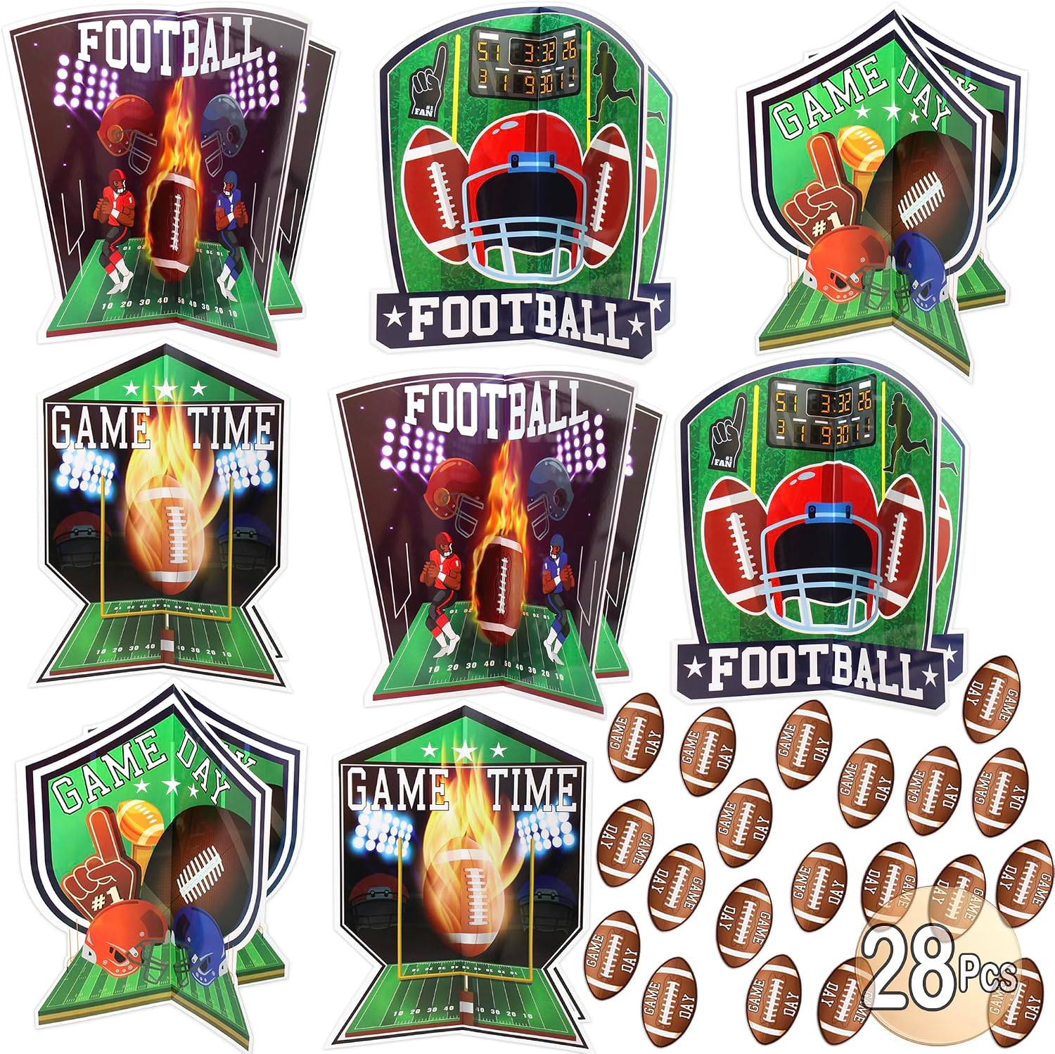 Amazon.com: Football Party Table Centerpieces | 28 piece 3D Football ...