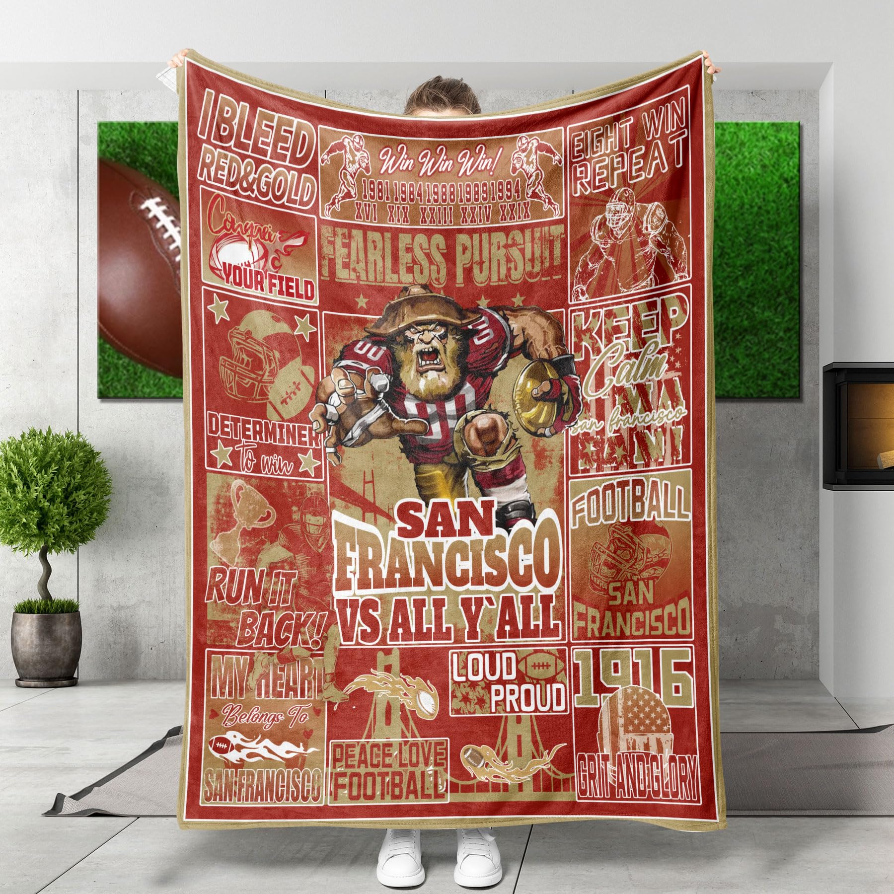 Amazon.com: Football Blanket,Ultra Soft Flannel Throw Blankets ...
