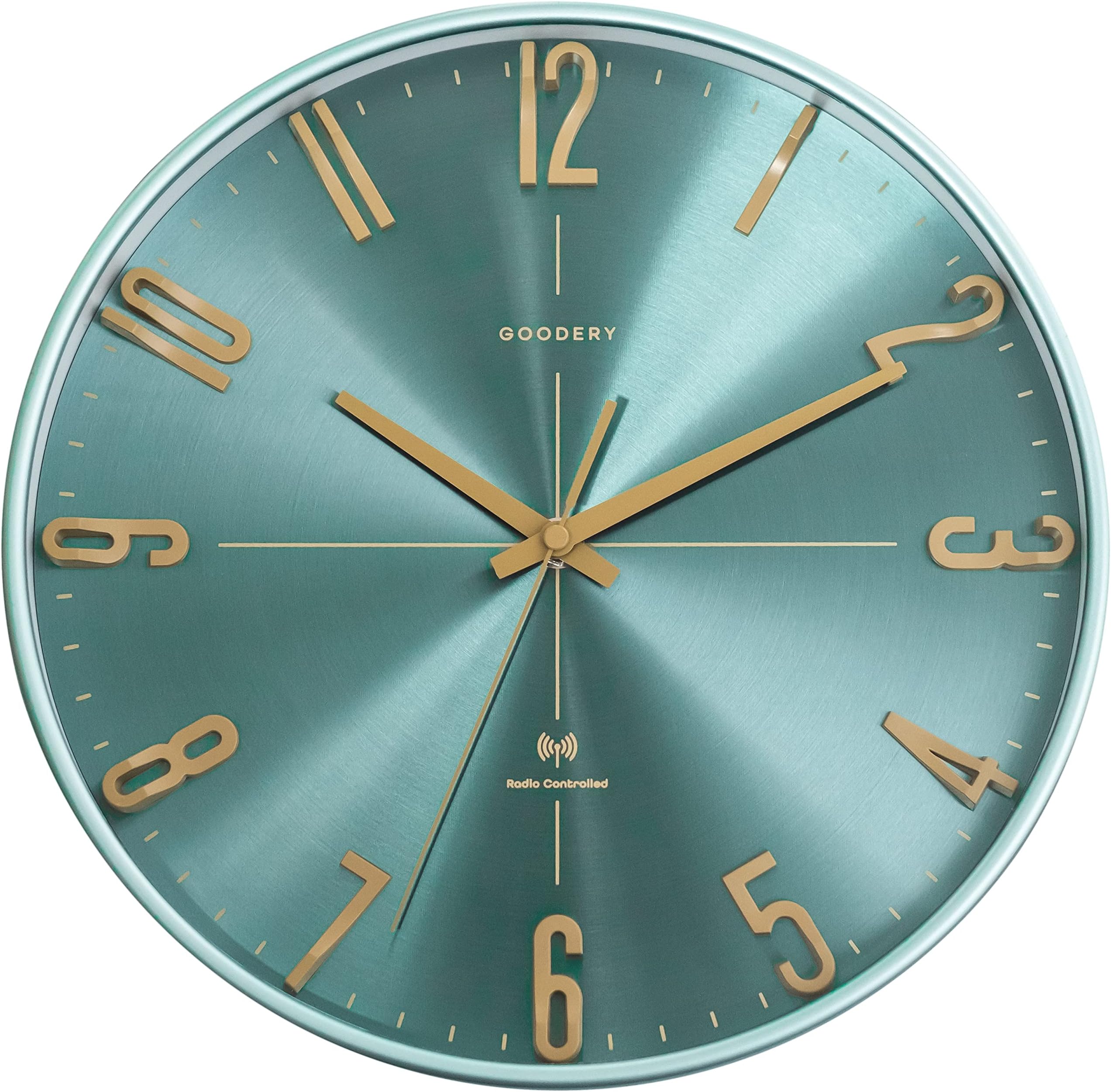 GOODERY Radio-Controlled Wall Clock Diameter 30 cm Quiet 3D Large ...