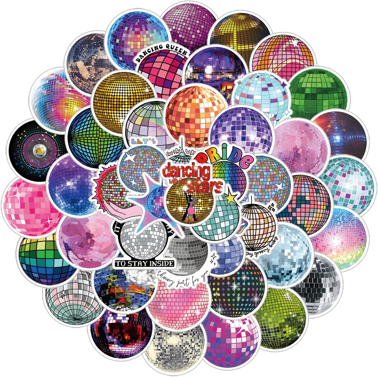 Amazon.com - Disco Ball - 3" Vinyl Sticker - for Car Laptop I-Pad Phone ...