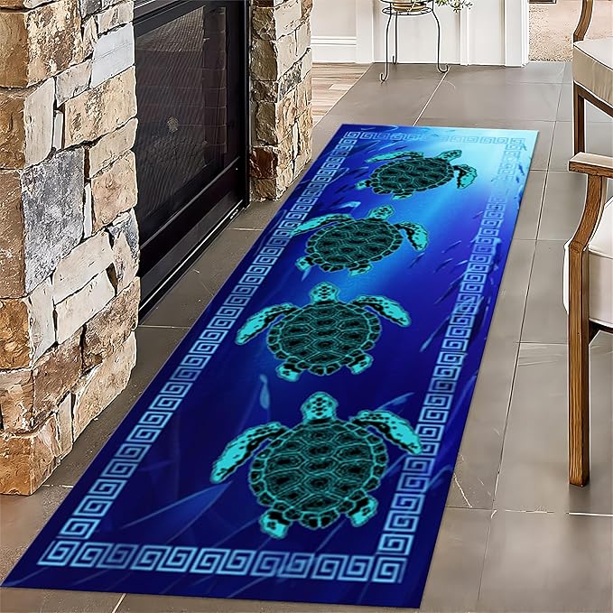 Amazon.com: SOJAWA Sea Turtle Runner for Entryway, 2x7ft, Marine Animal ...