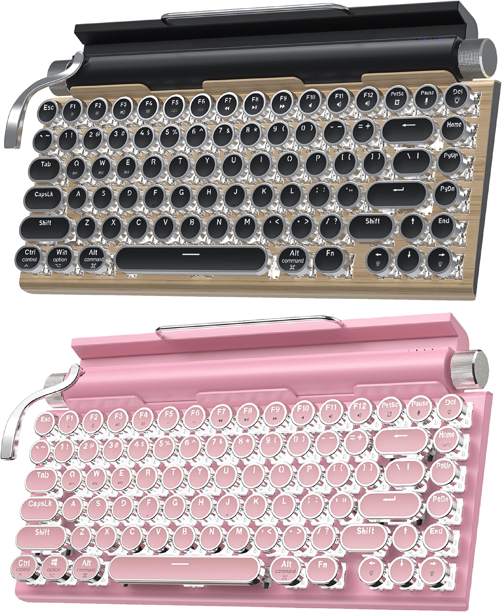 Amazon.com: Taiahiro Bundle-2 Pack Retro Typewriter Keyboard Wireless ...