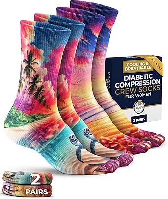 Amazon.com: Pembrook Premium Diabetic Compression Crew Socks for Women ...