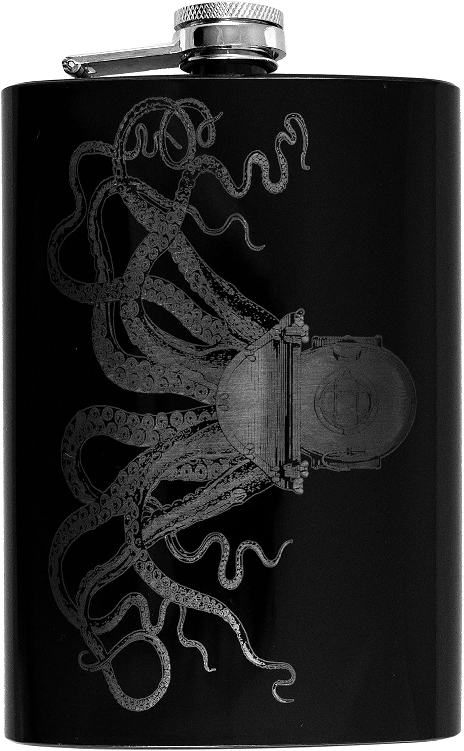 Amazon.com | 8oz BLACK Steampunk Octopus Flask: Flasks