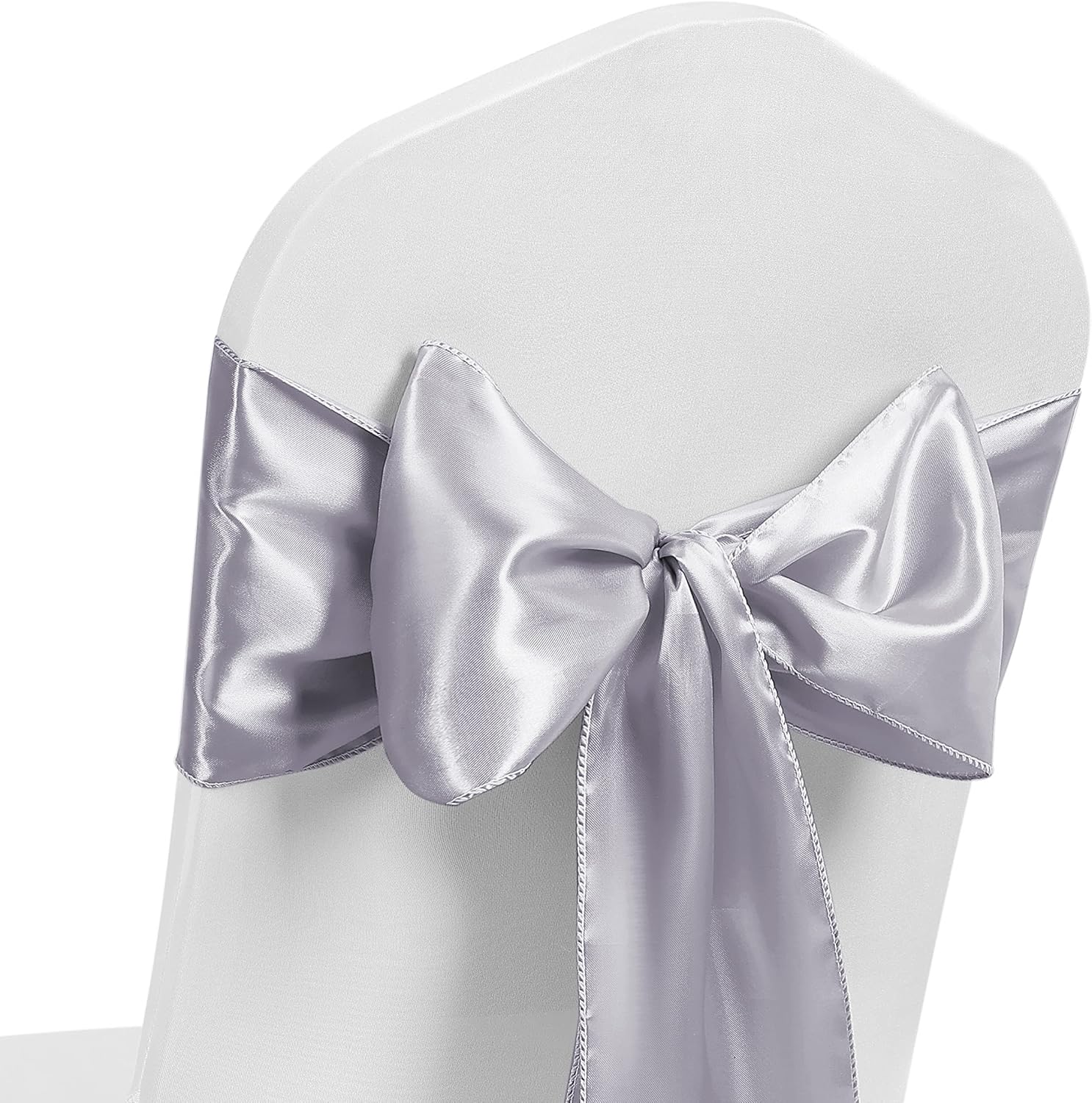 Satin Chair Sash WIDER FULLER BOWS Chair Sashes Bow Back Tie Ribbon ...