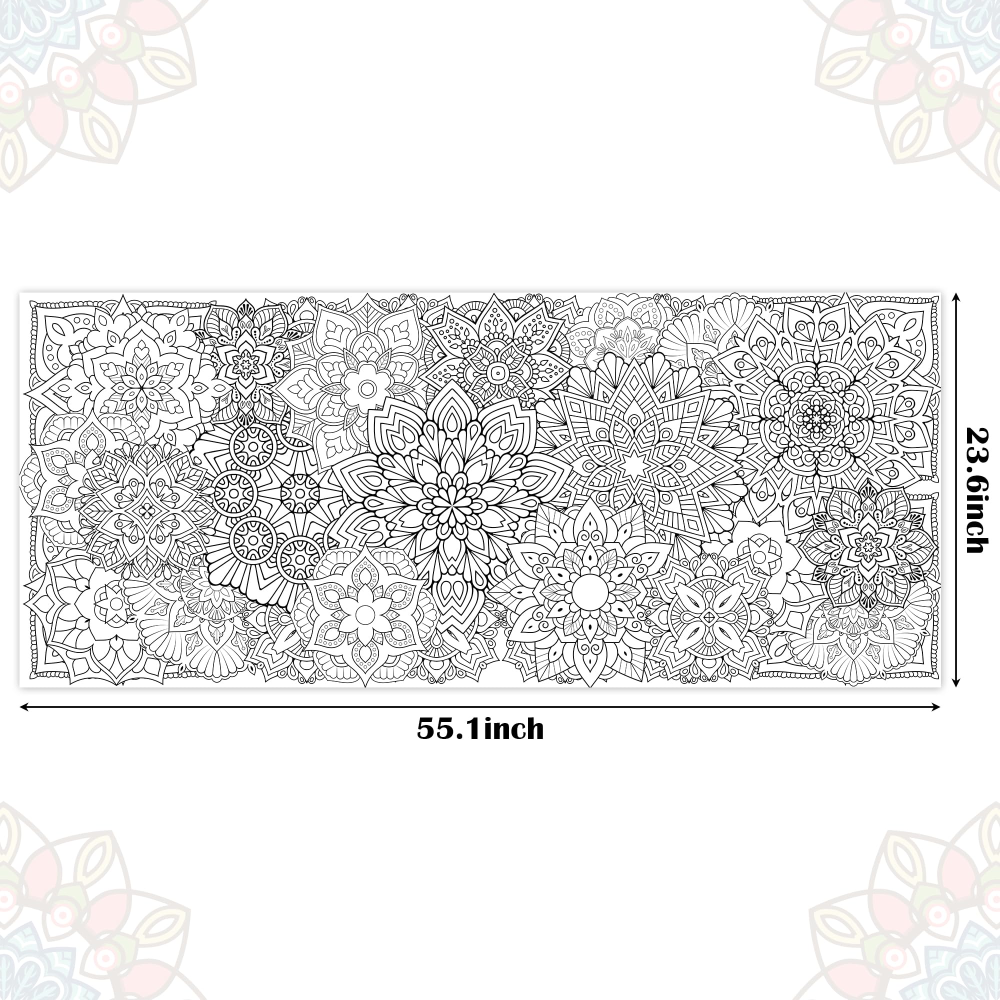 WATINC Jumbo Mandala Coloring Poster Classic Mandala Posters Giant ...