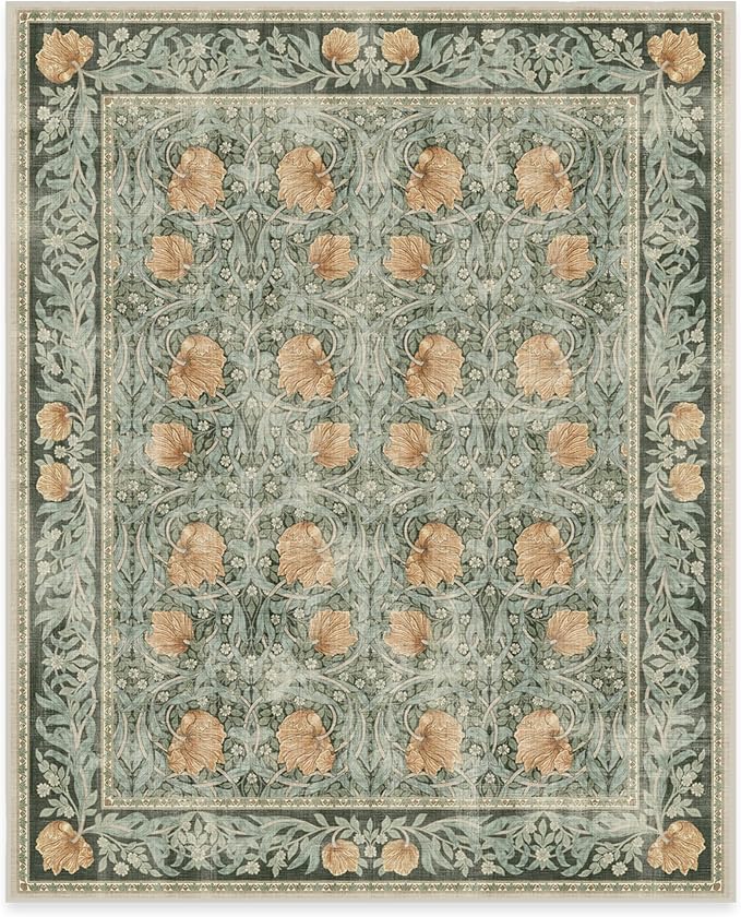 Amazon.com: RUGGABLE x Morris & Co Washable 8x10 Large Area Rug ...