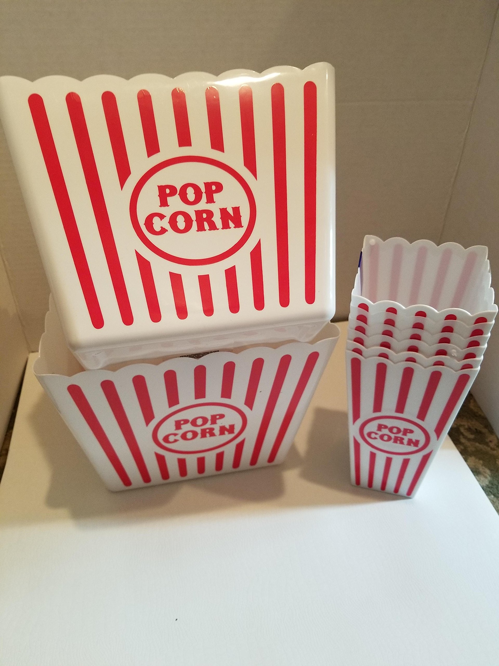 Amazon.com: 2 Jumbo Popcorn Buckets and 6 Popcorn Tubs: Home & Kitchen