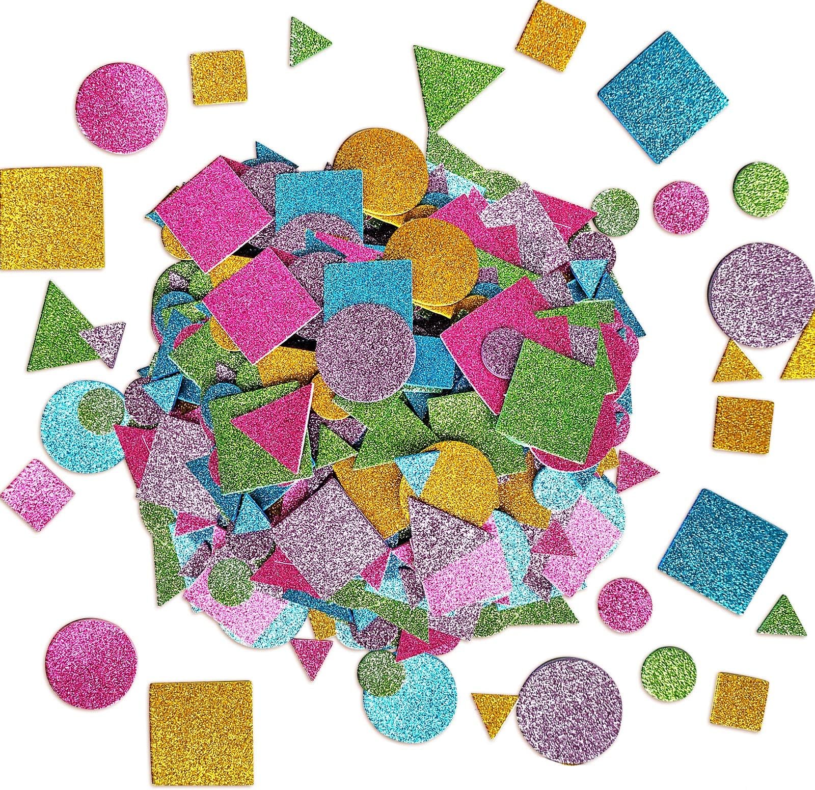 Amazon.com: Glitter Geometric Stickers, Self Adhesive Foam Geometric ...
