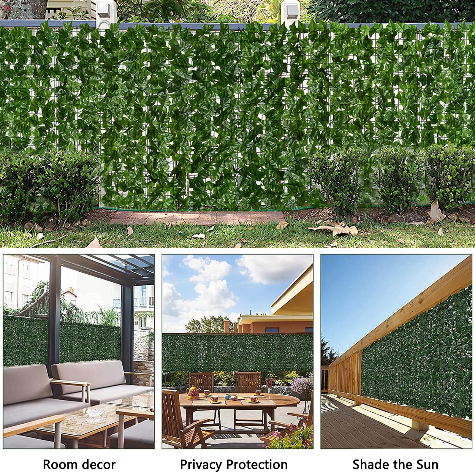 Snapklik.com : Artificial Ivy Privacy Fence 2362x394in Grass Wall ...