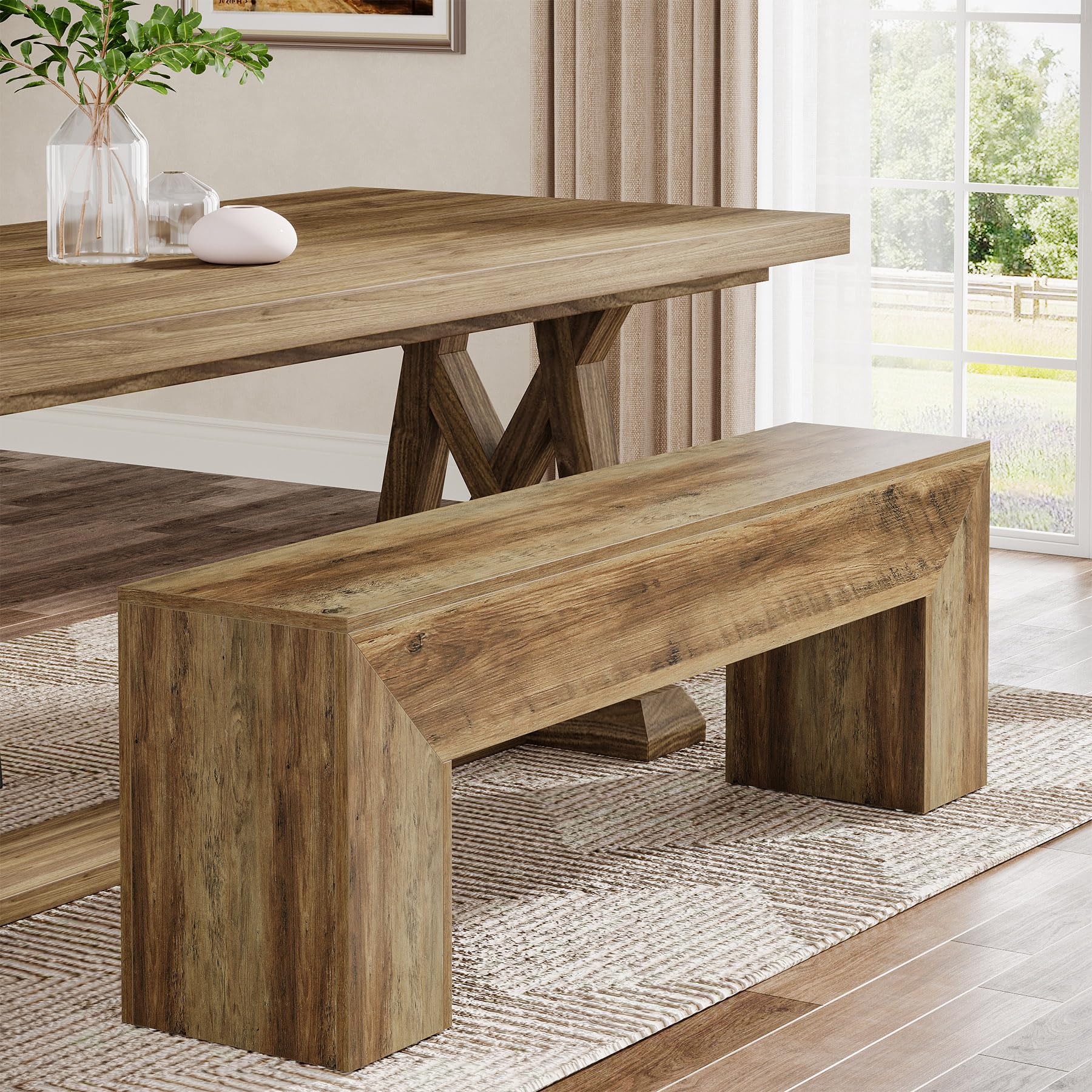 Amazon.com - Tribesigns Dining Bench, Farmhouse Wooden Entryway Bench ...